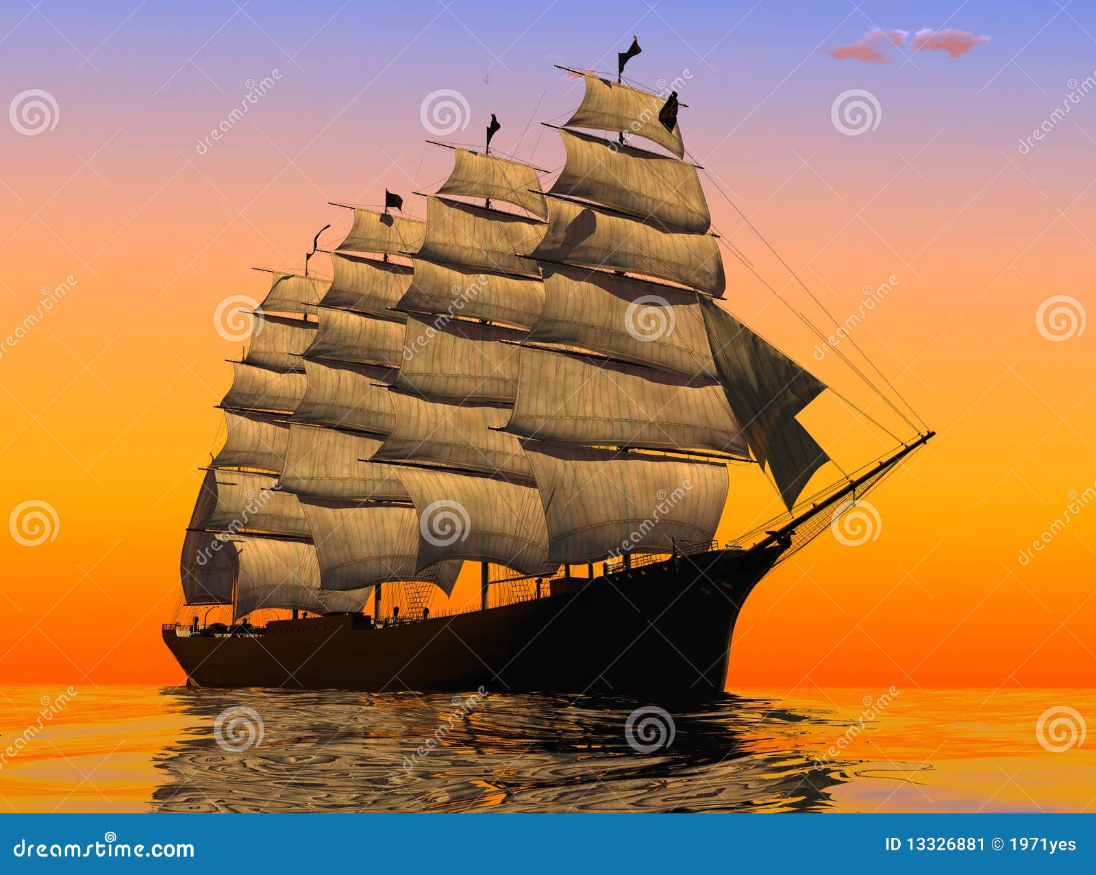 O navio antigo ilustração stock. Ilustração de regata - 13326881