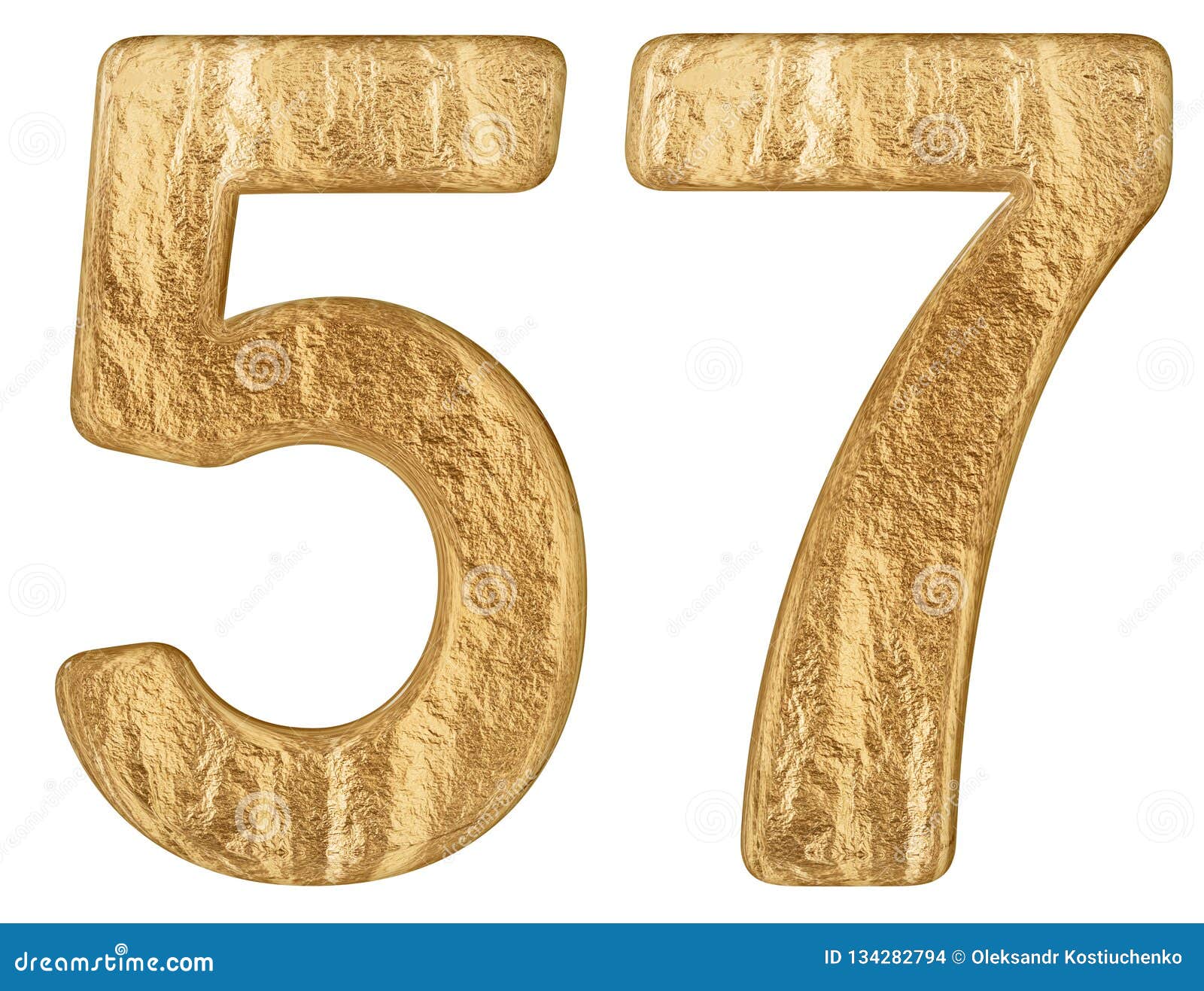 O Numeral 57, Cinquenta E Sete, No Fundo Branco, 3d Rende Ilustração ...