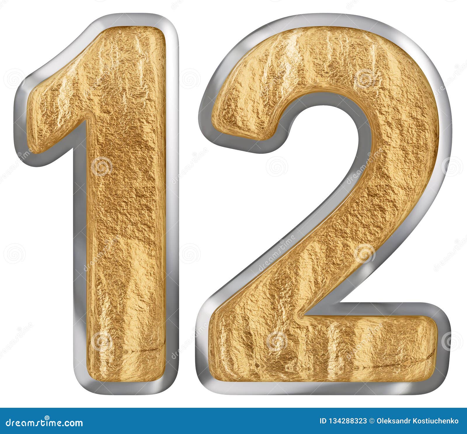 O Numeral 12, Doze, Isolados No Fundo Branco, 3d Rende Ilustração Stock ...