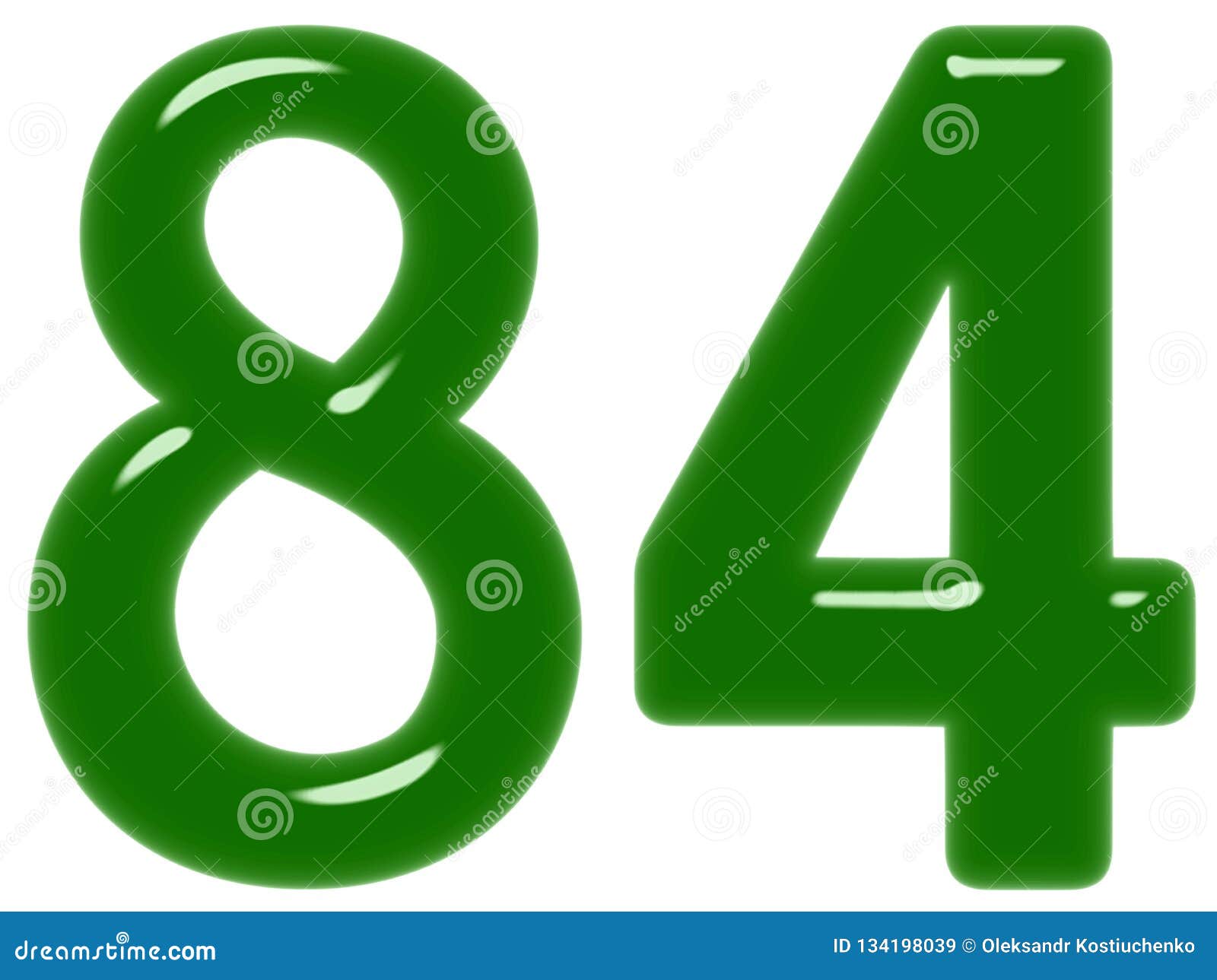 O Numeral 84, Oitenta E Quatro, Isolado No Fundo Branco, 3d Rende ...