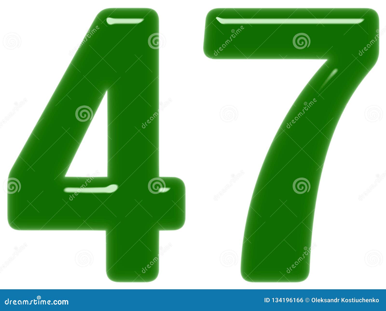 O Numeral 47, Quarenta E Sete, Isolado No Fundo Branco, 3d Rende ...