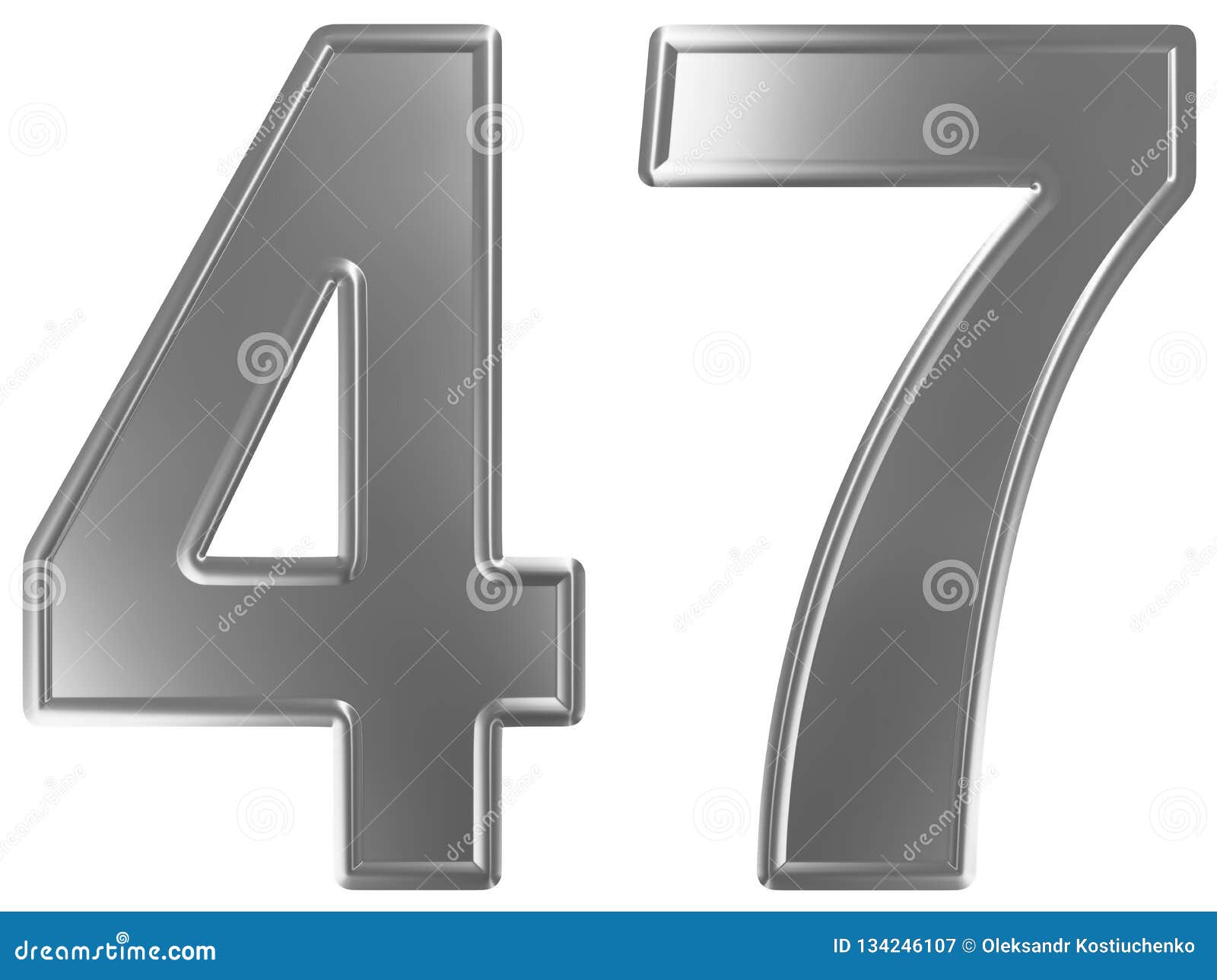 O Numeral 47, Quarenta E Sete, Isolado No Fundo Branco, 3d Rende ...