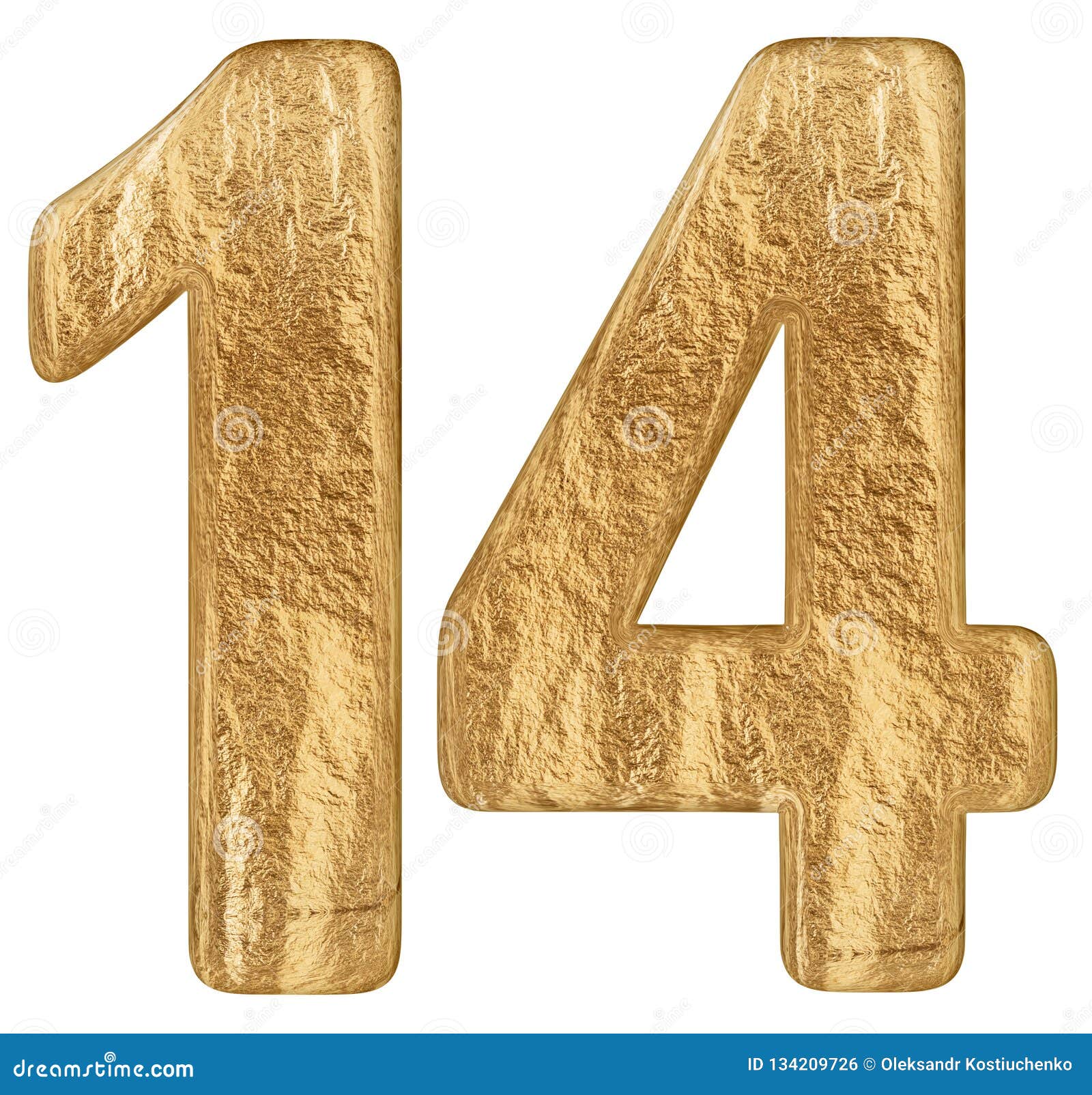 O Numeral 14, Quatorze, Isolado No Fundo Branco, 3d Rende Ilustração ...