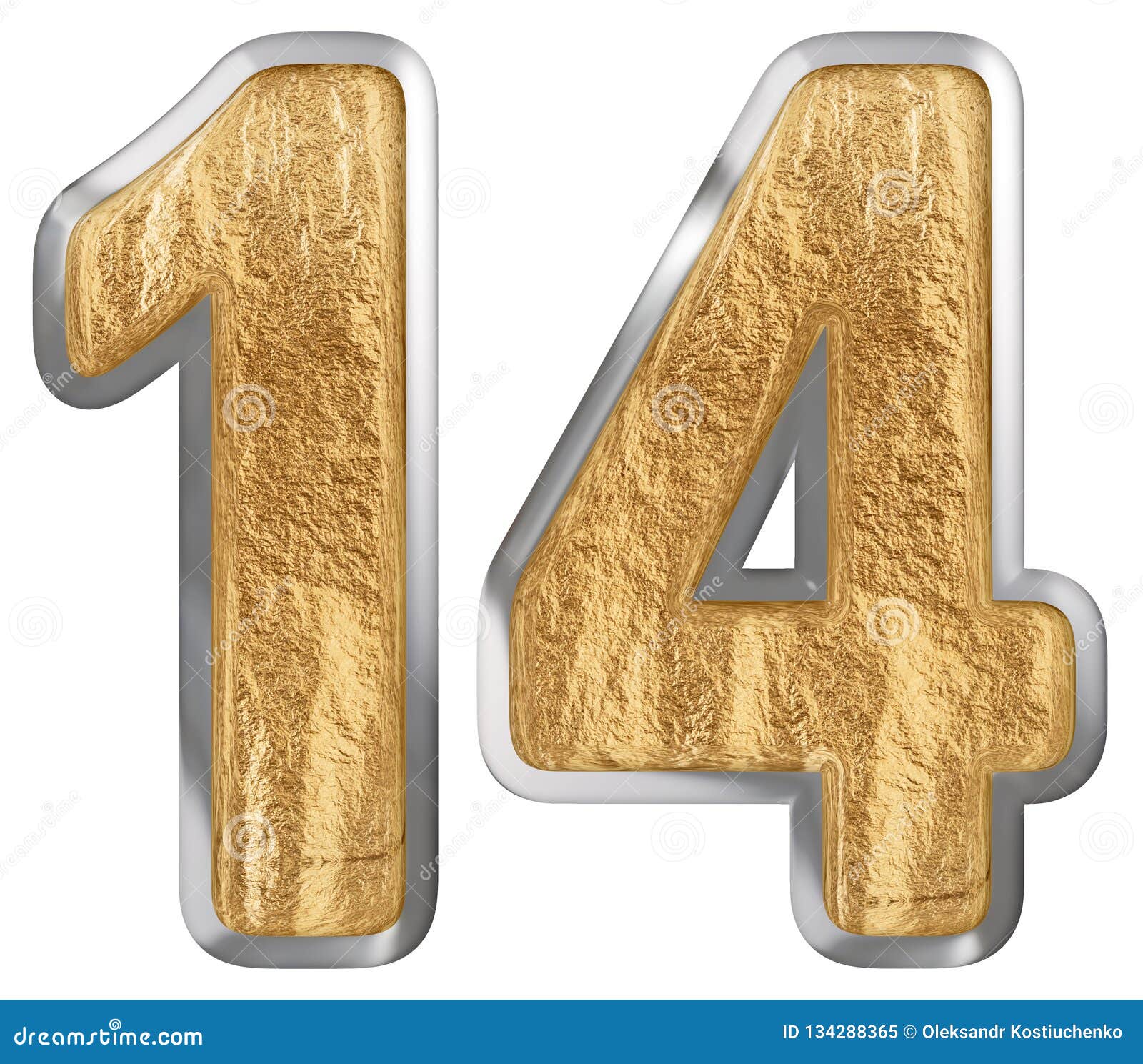 O Numeral 14, Quatorze, Isolado No Fundo Branco, 3d Rende Ilustração ...