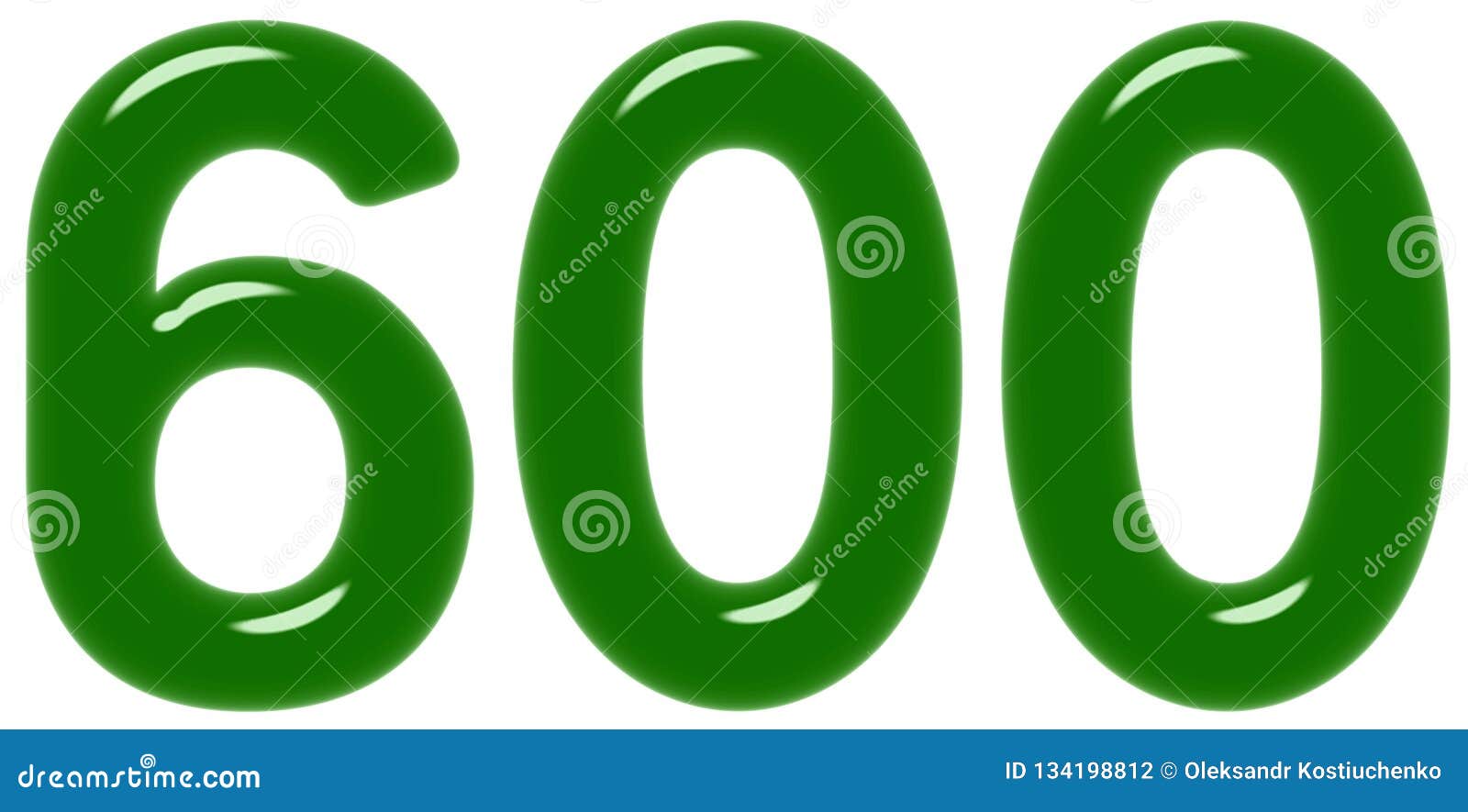 O Numeral 600, Seis Cem, Isolado No Fundo Branco, 3d Rende Ilustração ...