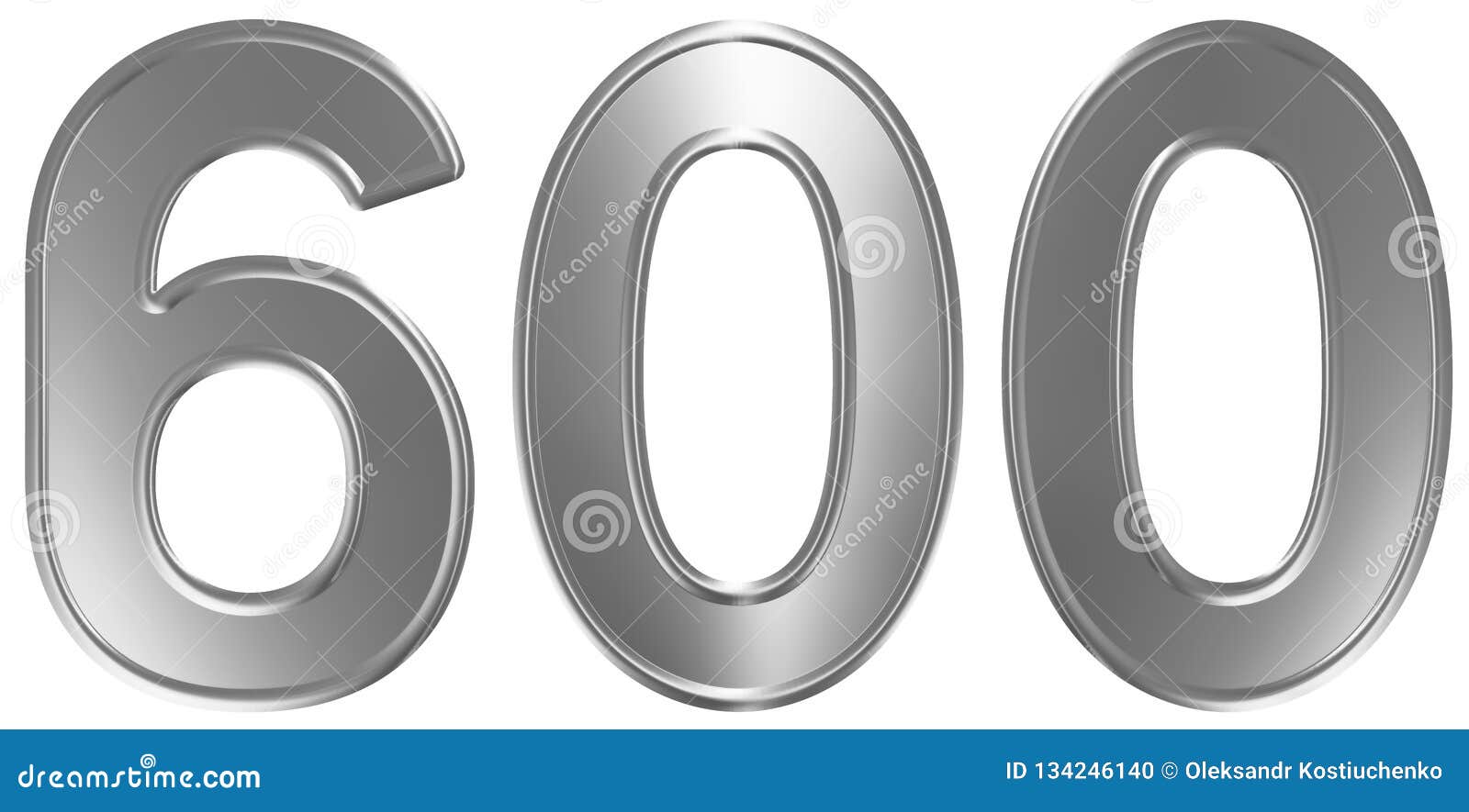 O Numeral 600, Seis Cem, Isolado No Fundo Branco, 3d Rende Ilustração ...