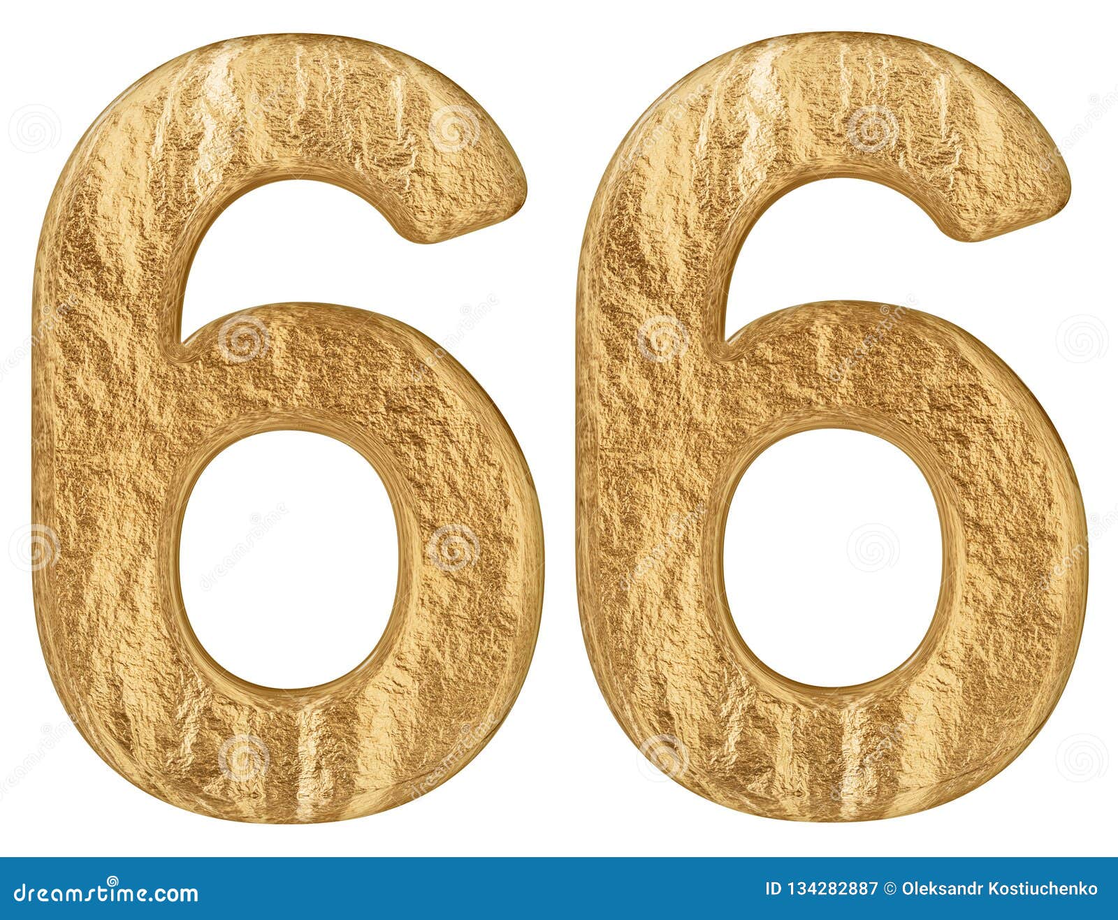 O Numeral 66, Sessenta E Seis, No Fundo Branco, 3d Rende Ilustração ...