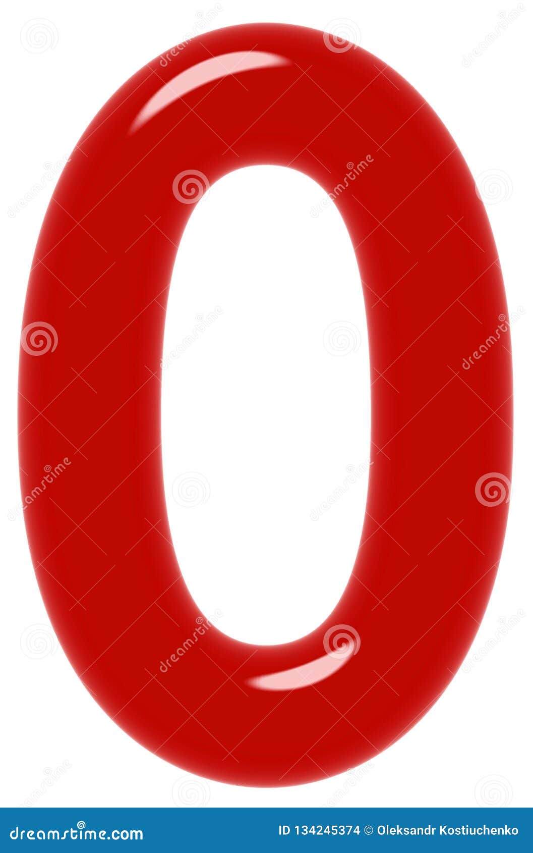 O Numeral 0, Zero, Isolado No Fundo Branco, 3d Rende Ilustração Stock ...