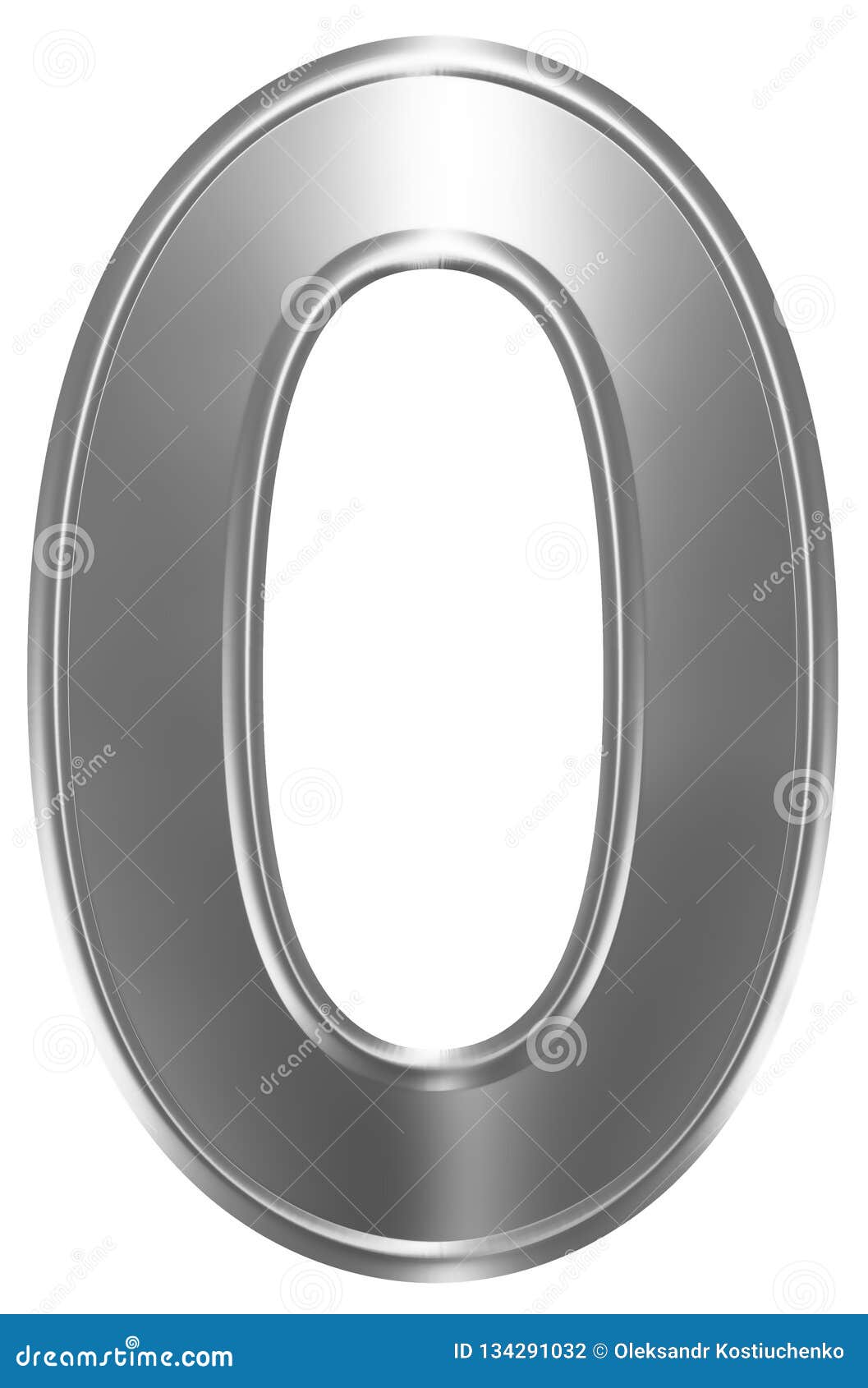 O Numeral 0, Zero, Isolado No Fundo Branco, 3d Rende Ilustração Stock ...