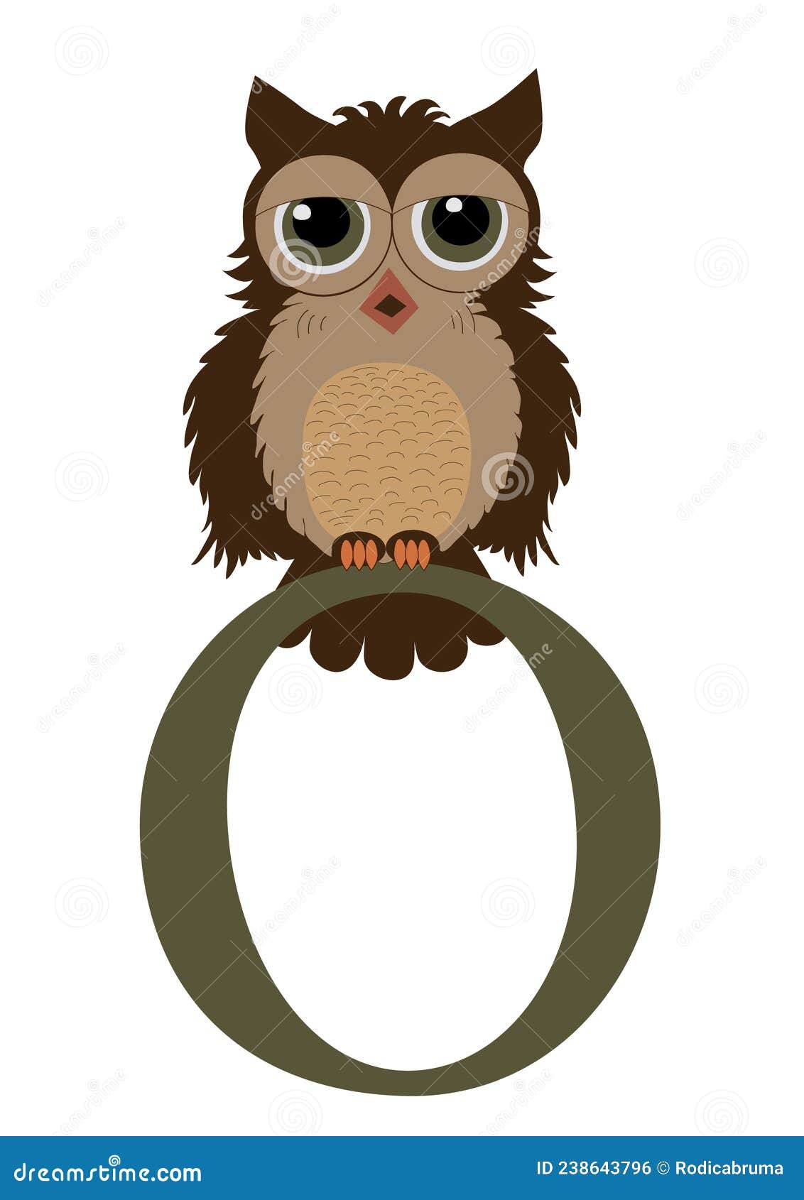 O for Owl. Vector Illustration of Educational Alphabet Stock ...