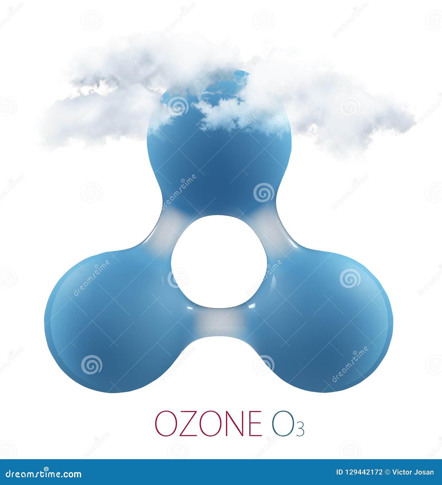O3 Ozone 3d Molecule Isolated on White Stock Illustration ...