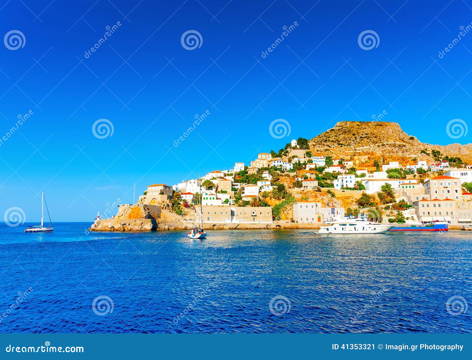 O porto do Hydra imagem de stock. Imagem de estaleiro - 41353321