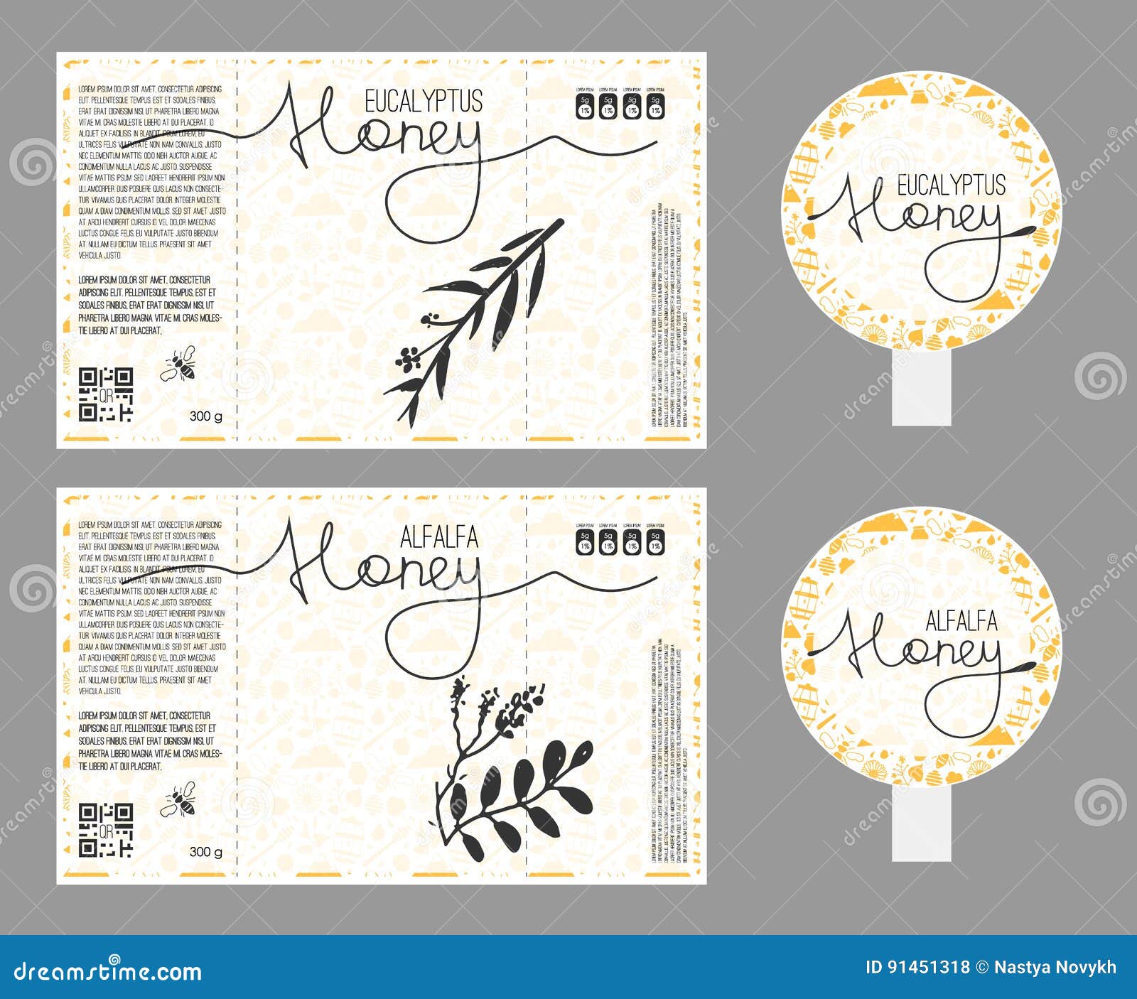 O projeto etiqueta o mel ilustração do vetor. Ilustração de eucalipto ...