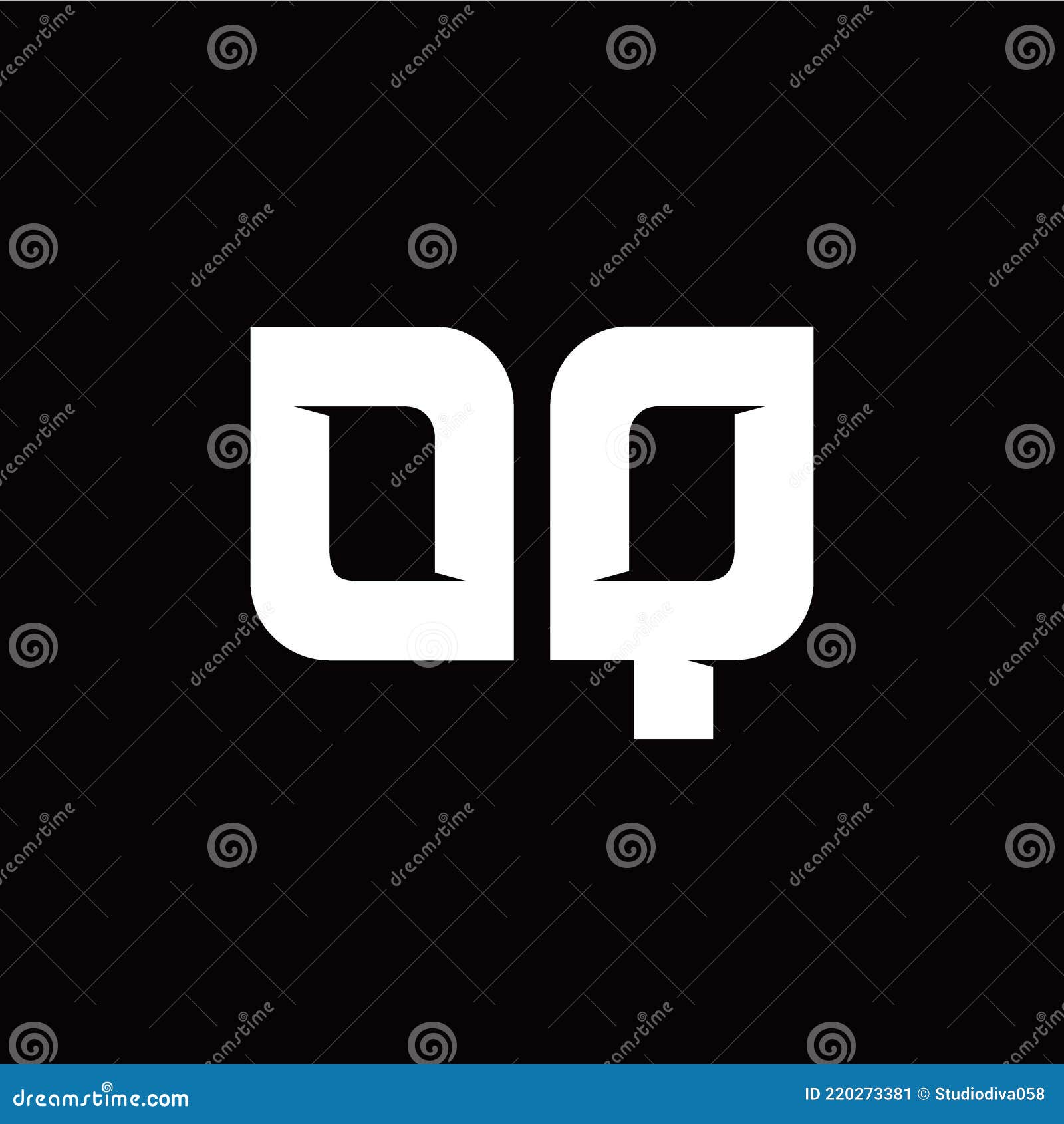 O Q Letter Monogram Style Initial Logo Template Stock Illustration ...