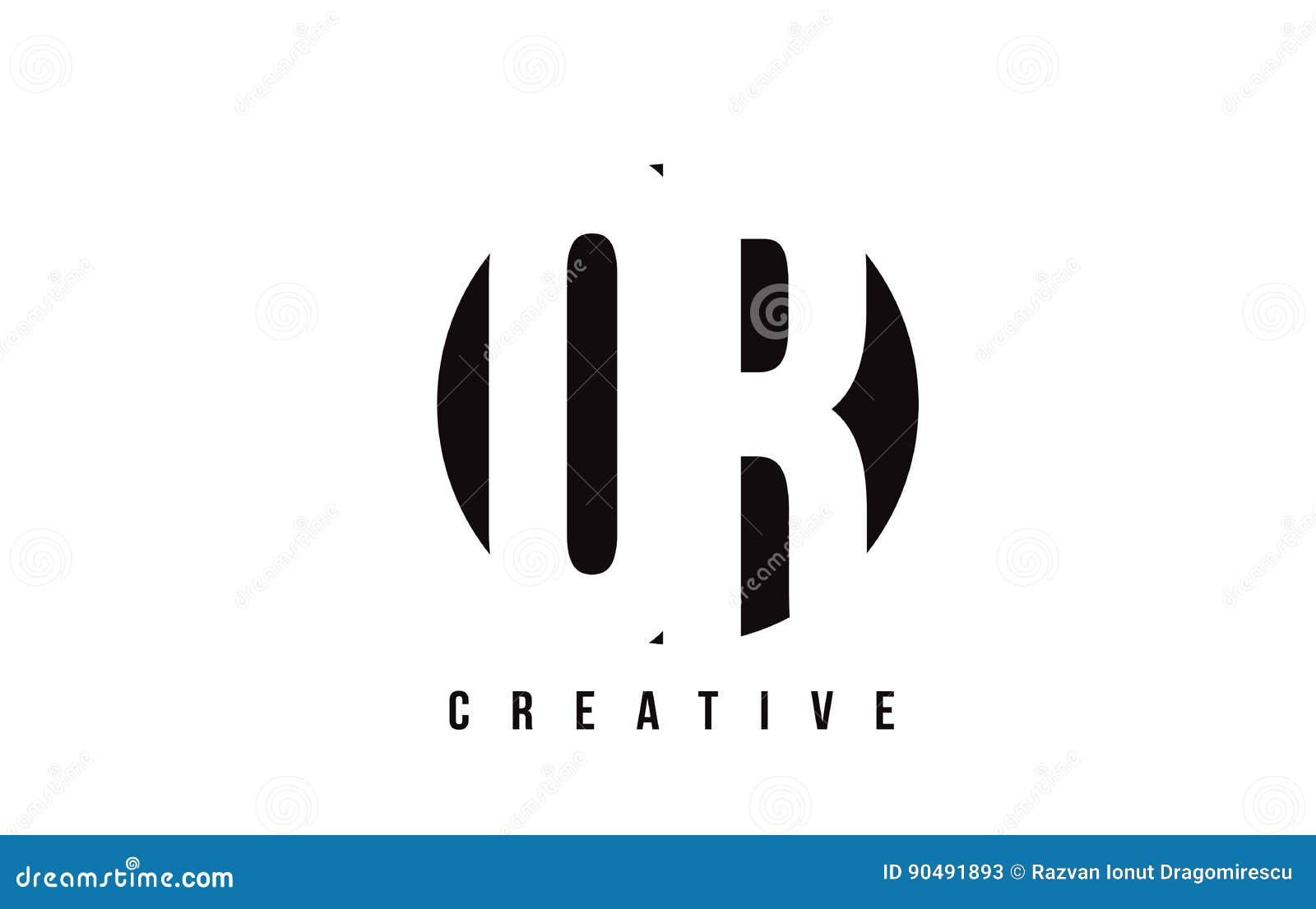 Or O R White Letter Logo Design with Circle Background. Stock Vector ...
