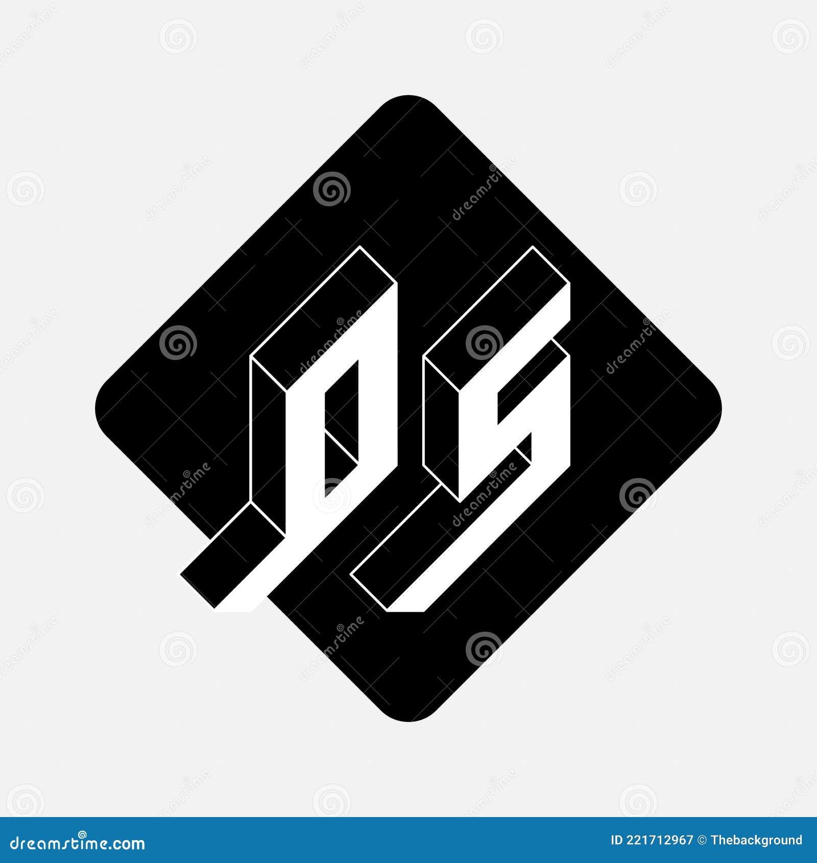 O and S - Monogram or Logotype. Isometric 3d Font for Design. OS - 2 ...