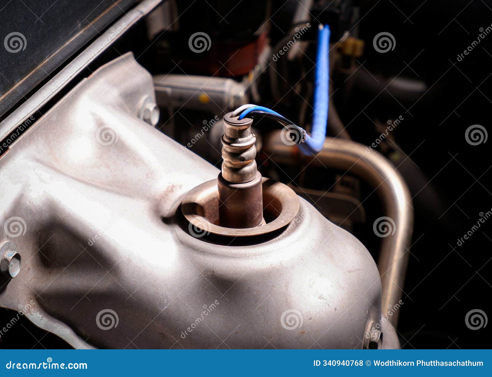 O2 Sensor or Oxygen Sensor on Catalytic Converter Stock Photo - Image ...