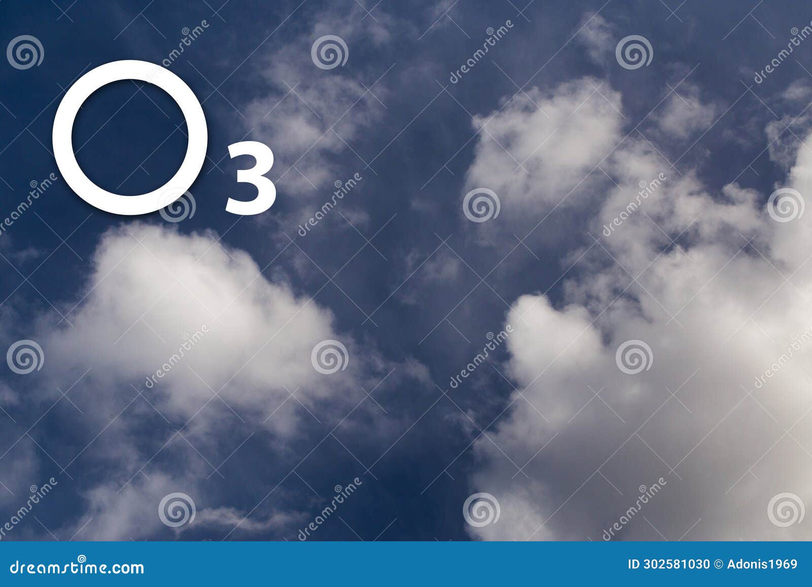 O3 sign on blue sky stock photo. Image of measures, protection - 302581030