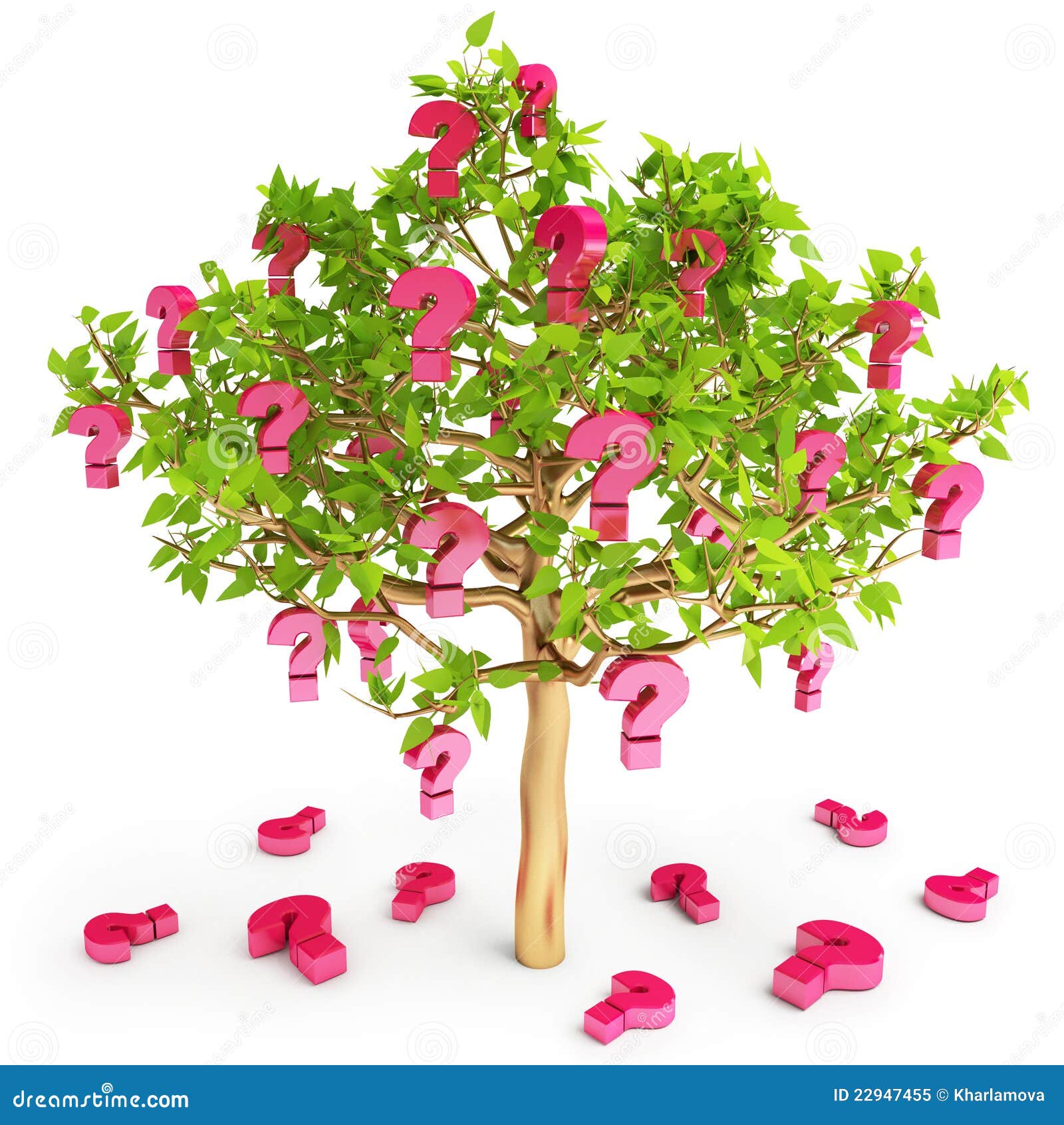 O Sinal Das Perguntas Cresce Em Uma árvore Ilustração Stock ...