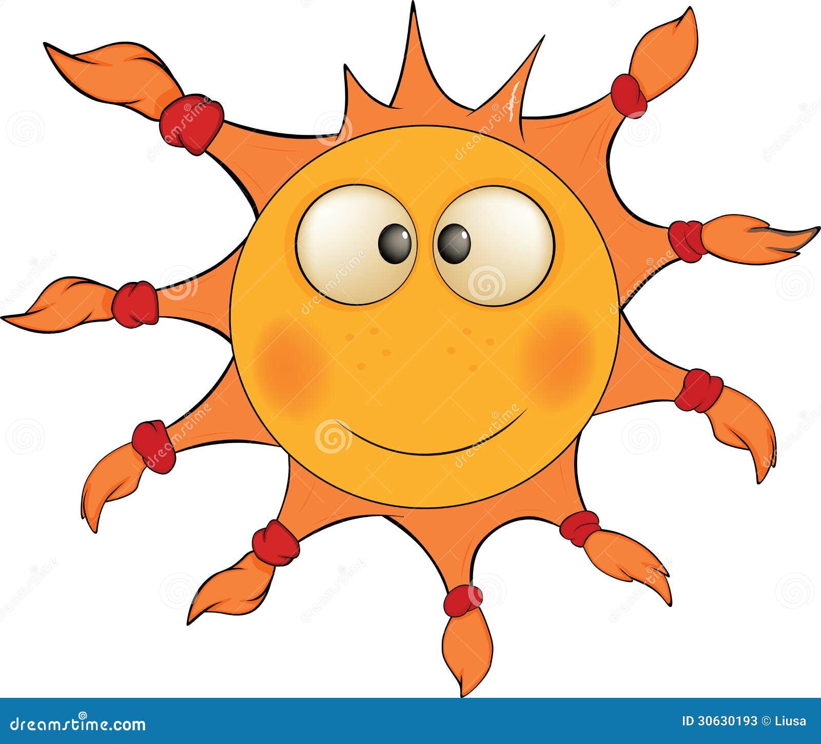 O Sol Alegre. Desenhos Animados Ilustração do Vetor - Ilustração de ...