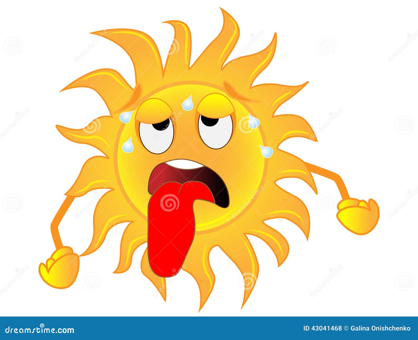 O Sol Triste é Esgotado De Um Calor Ilustração do Vetor - Ilustração de ...