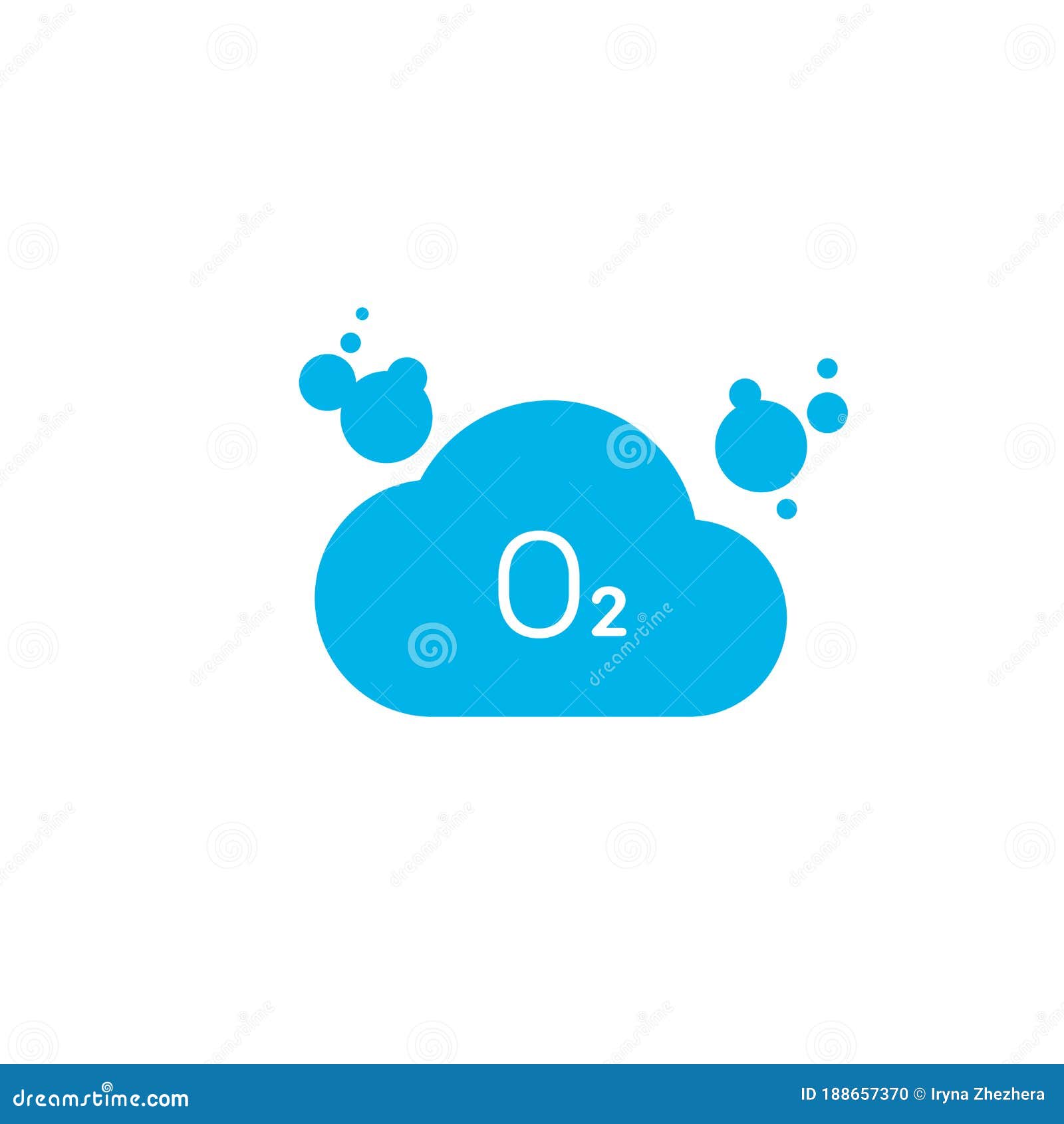 O2 Symbol in a Cloud. Stock Vector Illustration Isolated on White ...