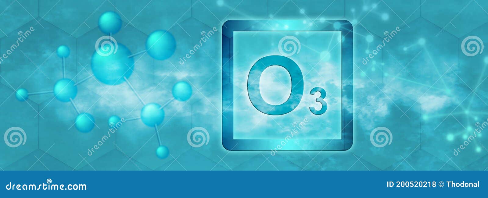 O3 symbol. Ozone molecule stock illustration. Illustration of chemical ...