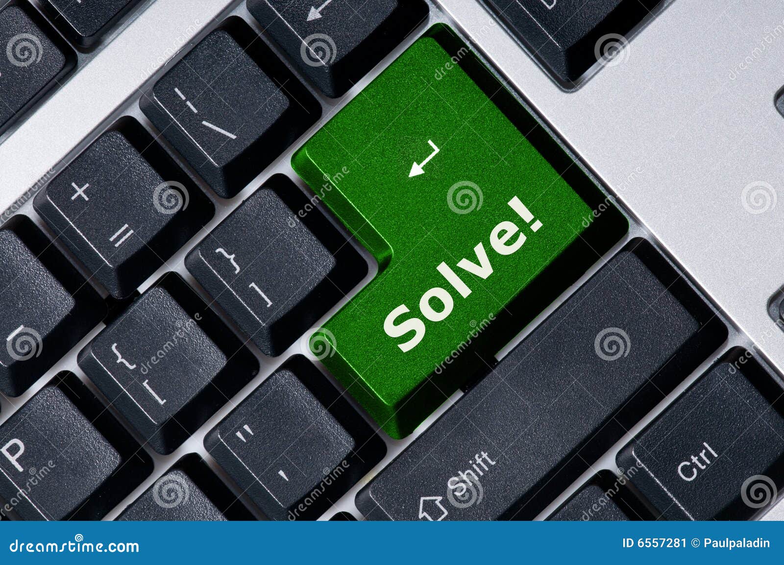 O Teclado Com Chave Verde Resolve! Imagem de Stock - Imagem de projeto ...