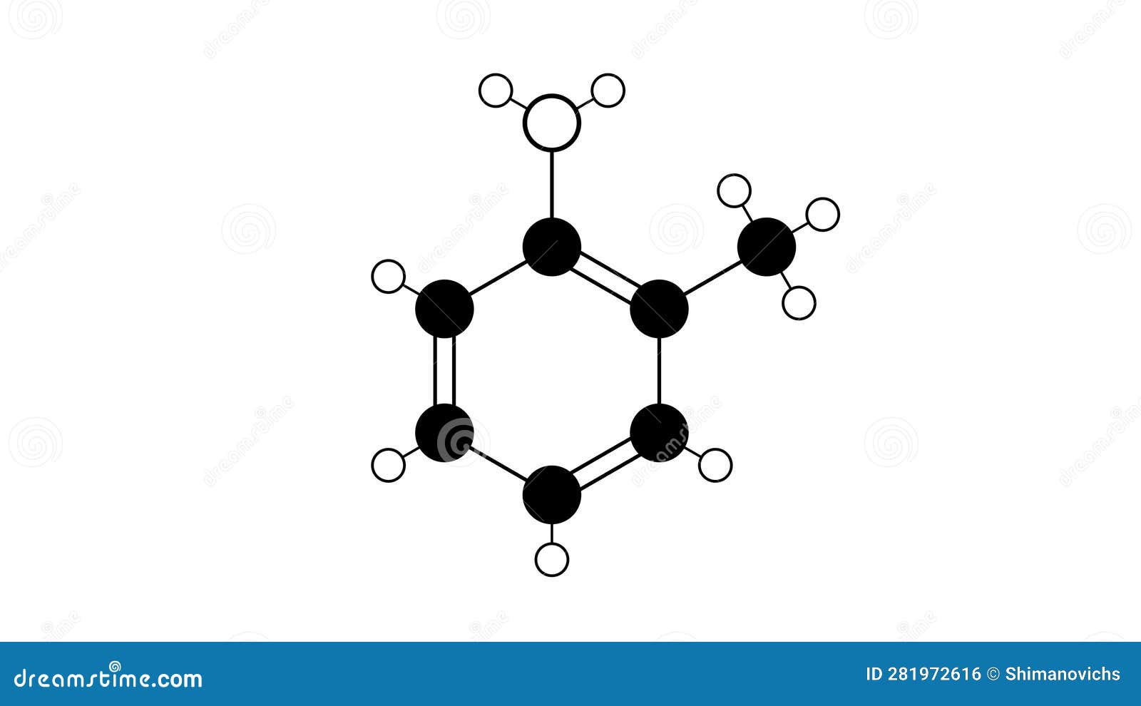 O-toluidine Molecule, Structural Chemical Formula, Ball-and-stick Model ...