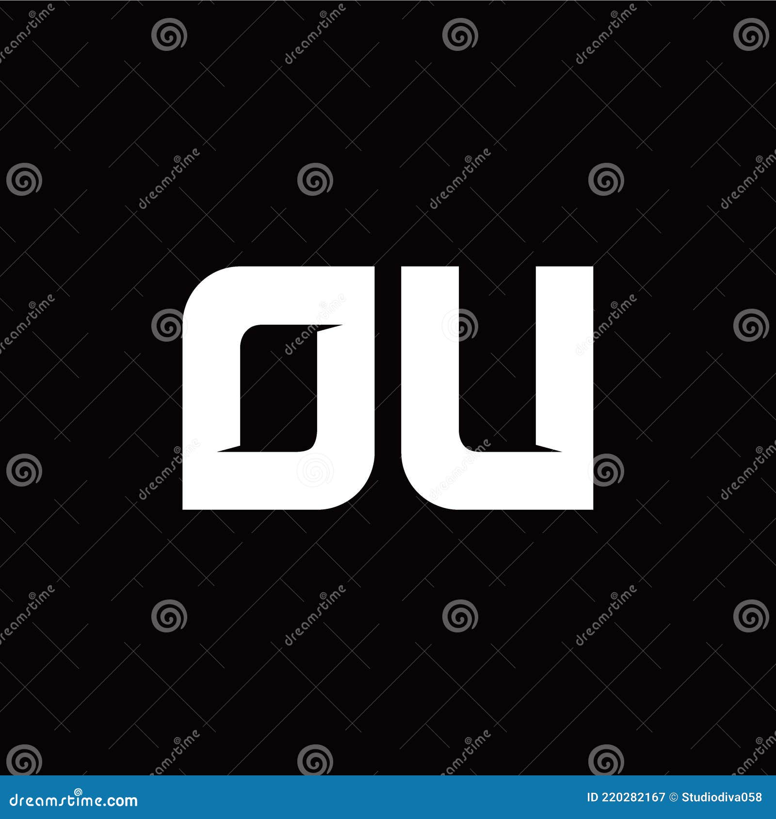 O U Letter Monogram Style Initial Logo Template Stock Illustration ...