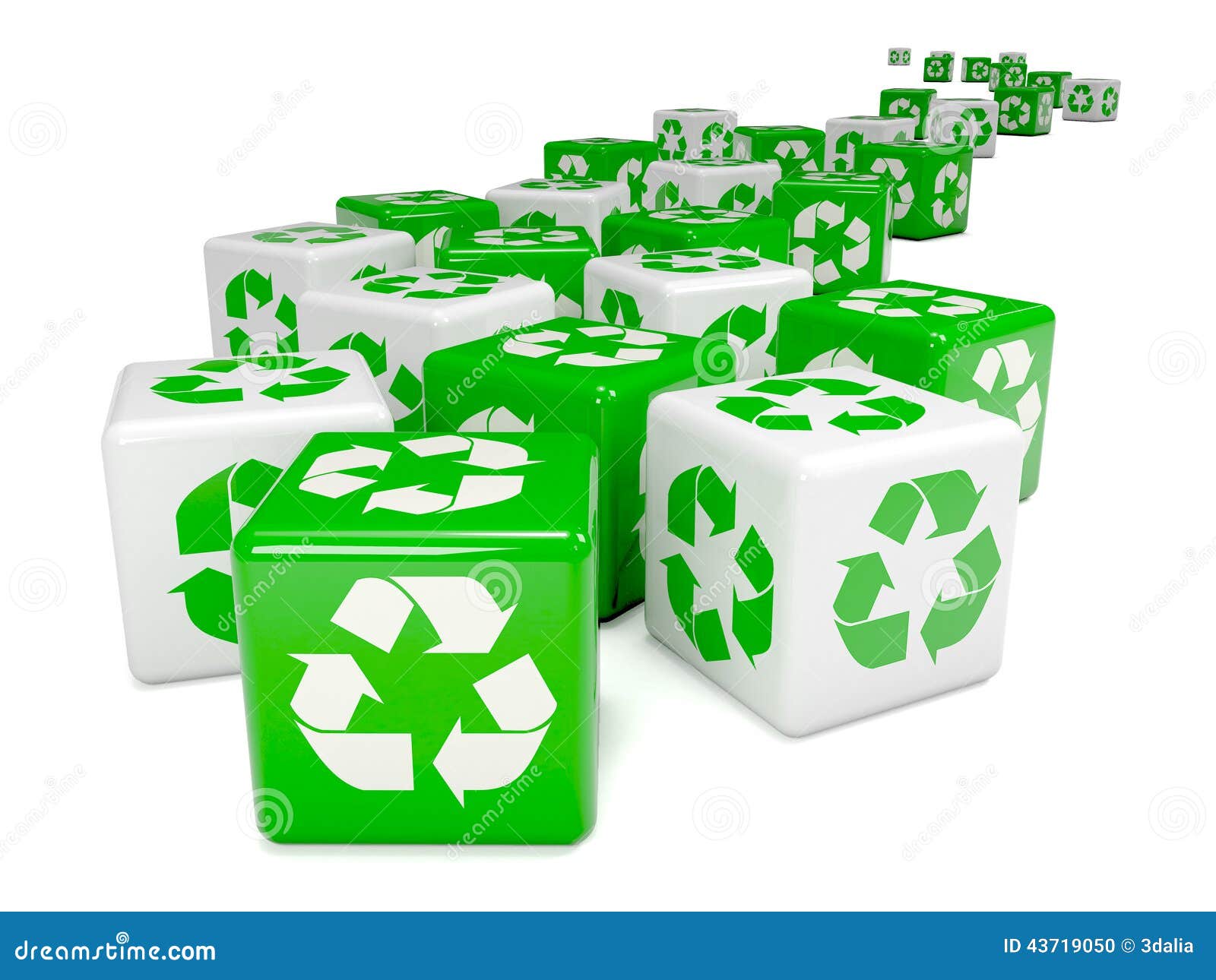 O verde 3d recicla dados ilustração stock. Ilustração de reciclar ...