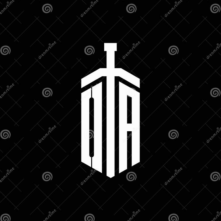 OA Logo Monogram with Sword Element Ribbon Design Template Stock Vector ...