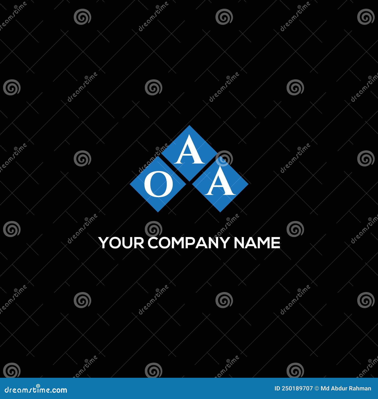 OAA Letter Logo Design on BLACK Background. OAA Creative Initials ...