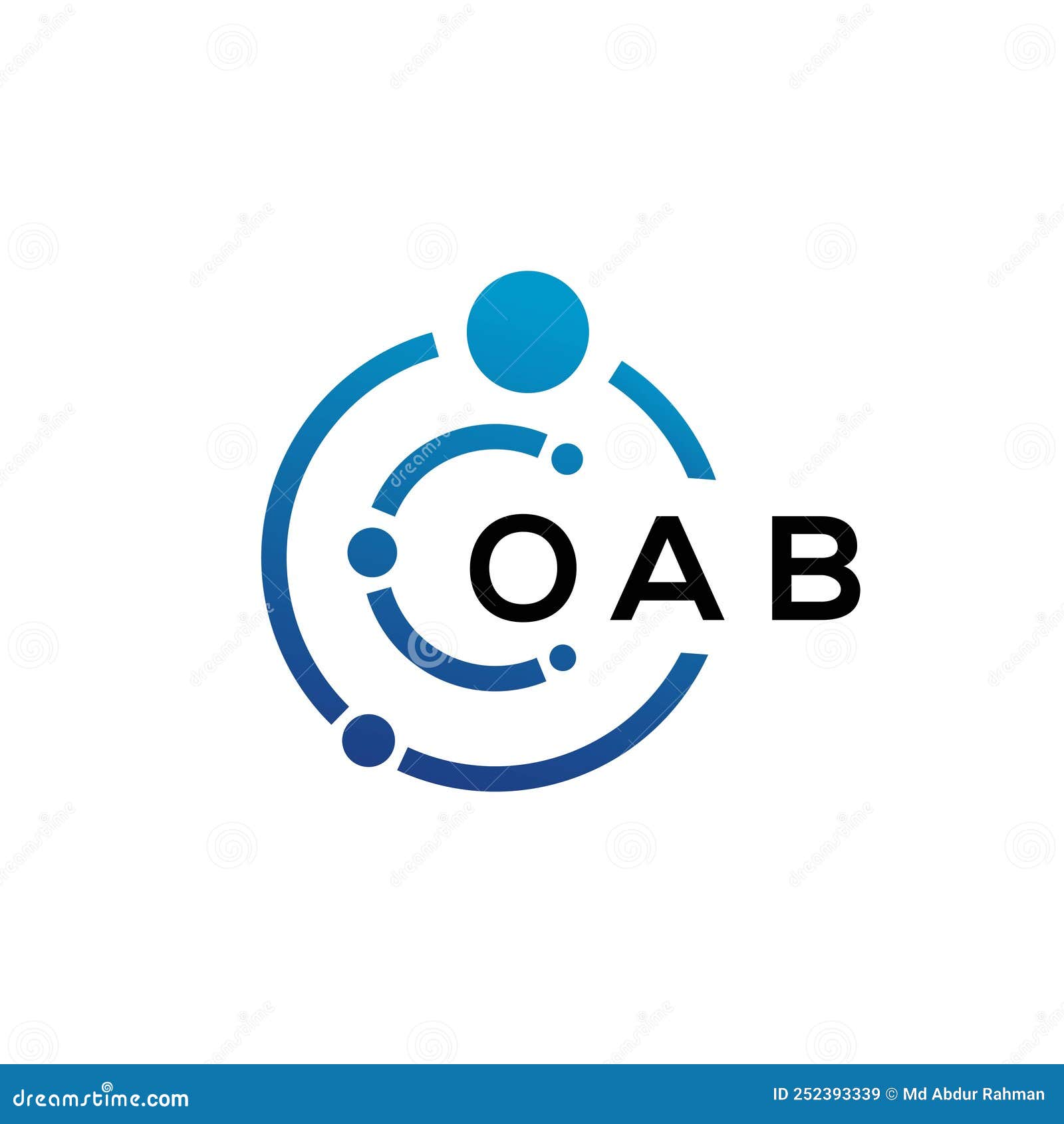 OAB Letter Technology Logo Design on White Background. OAB Creative ...