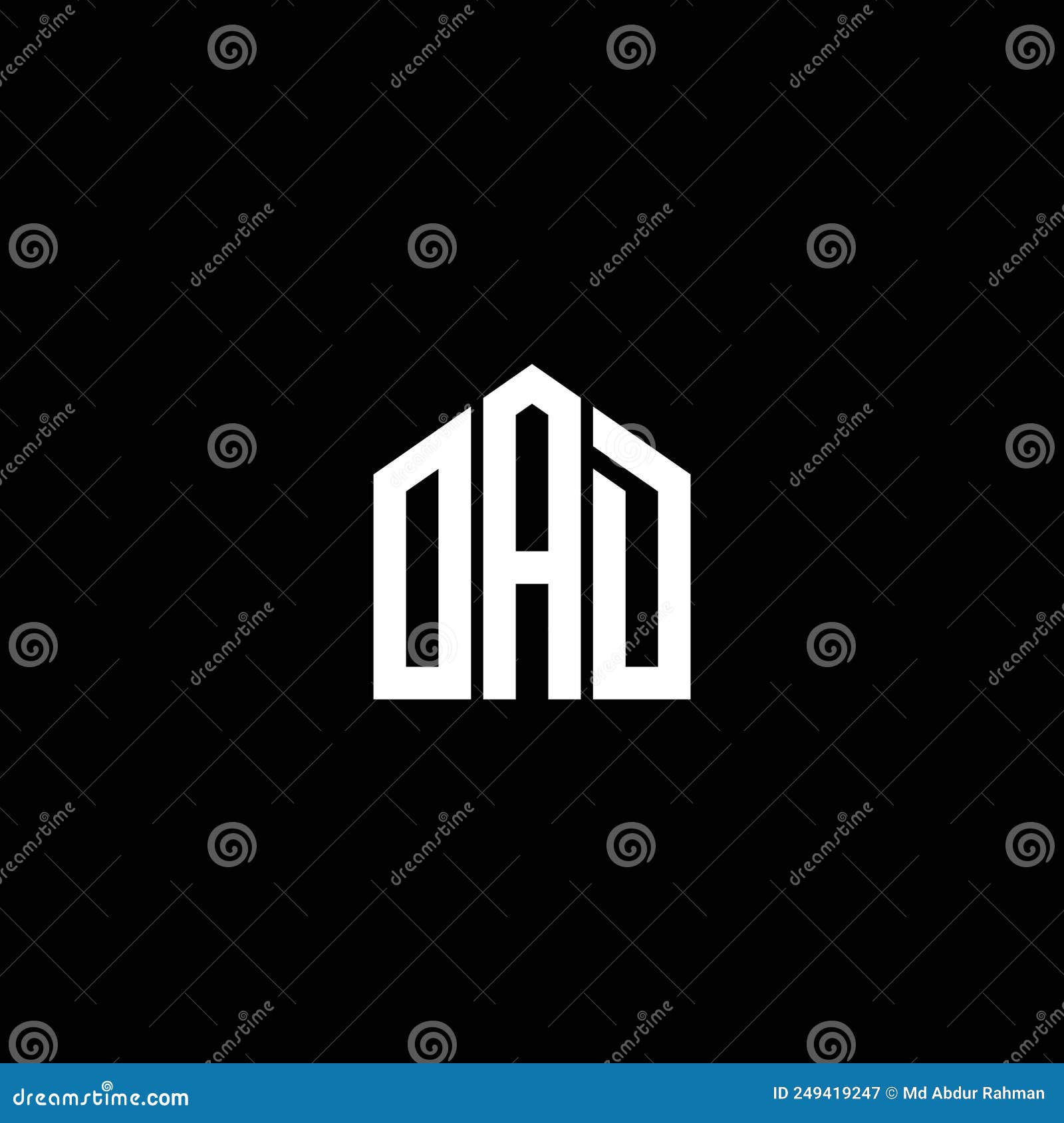 OAD Letter Logo Design on BLACK Background. OAD Creative Initials ...