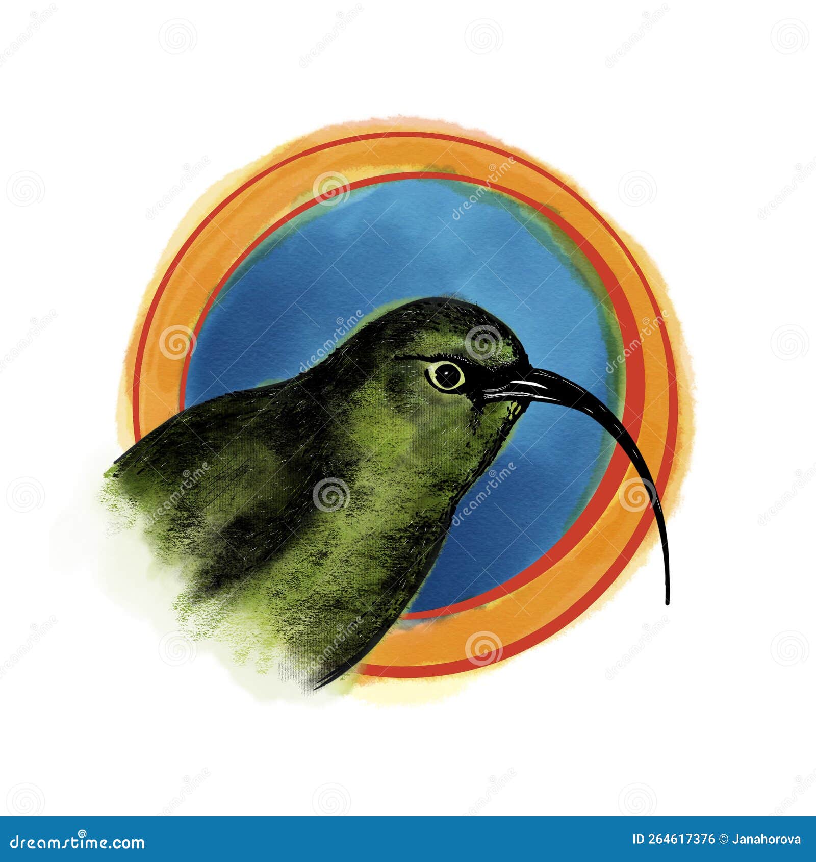 Oahu Akialoa Extinct Bird Royalty-Free Illustration | CartoonDealer.com ...