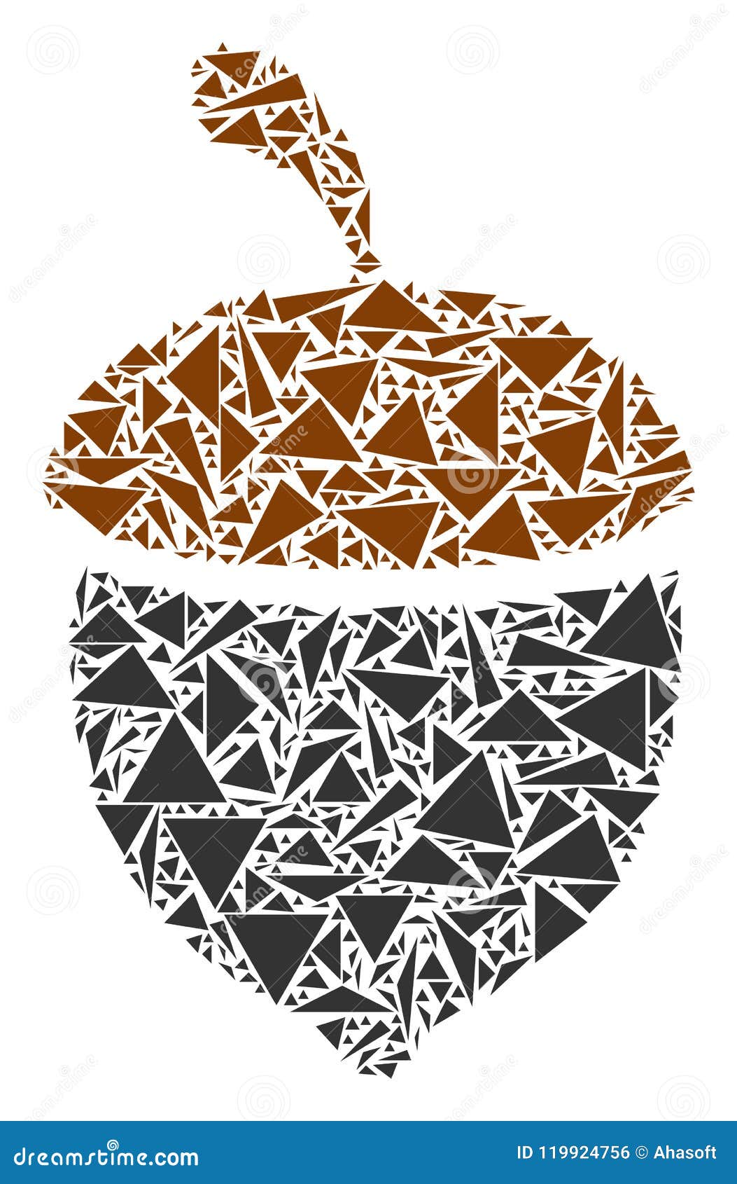 Oak Acorn Mosaic of Triangles Stock Vector - Illustration of organized ...