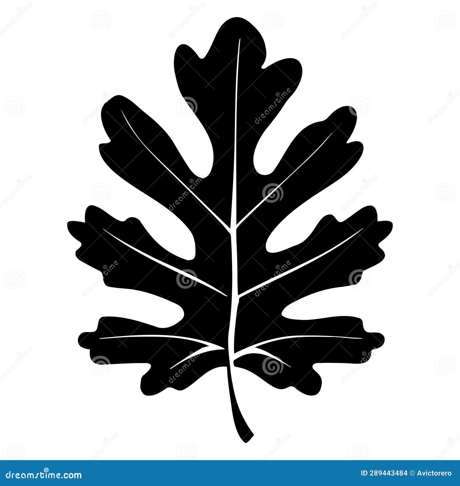 Oak autumn leaf silhouette stock illustration. Illustration of vector ...