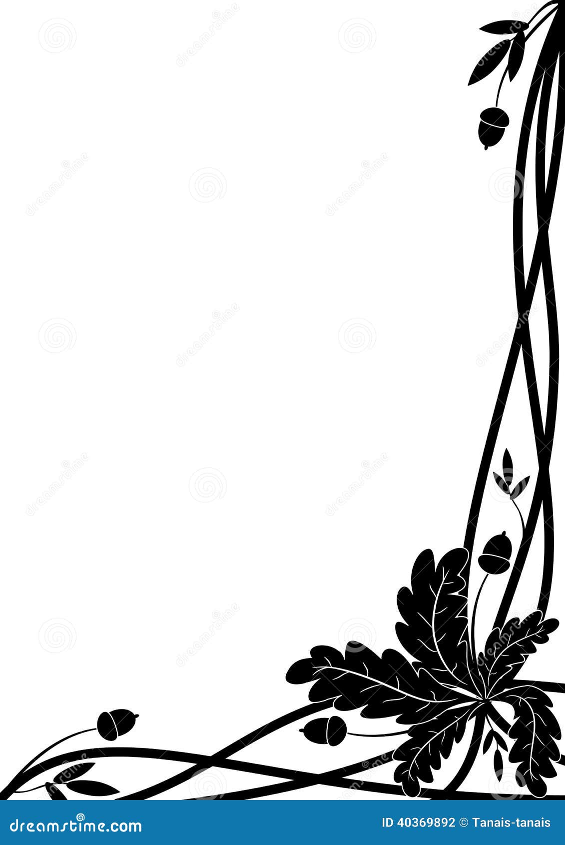 Oak border stock vector. Illustration of vector, foliage - 40369892