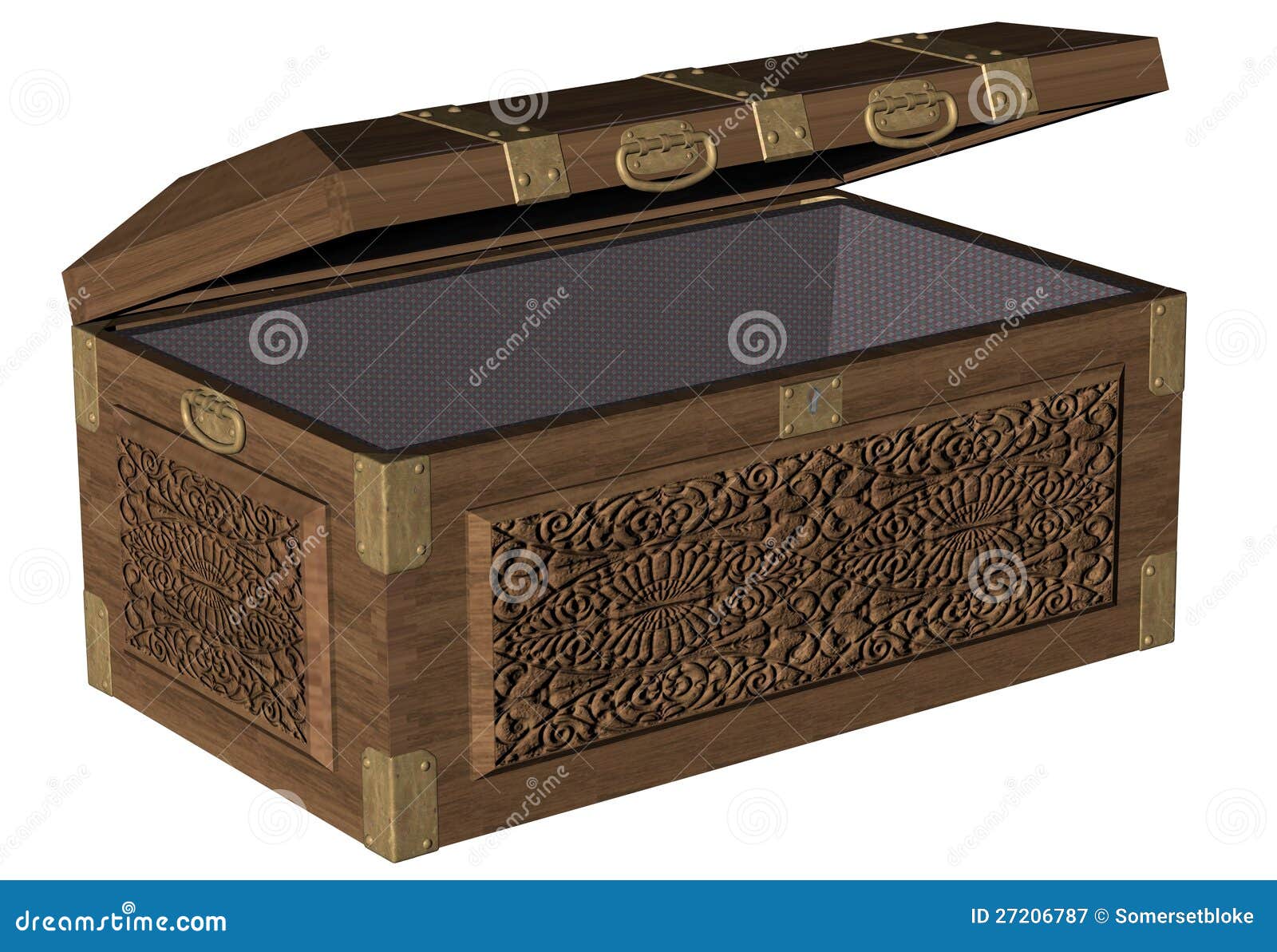 Oak chest Partly Open stock illustration. Illustration of coffer - 27206787