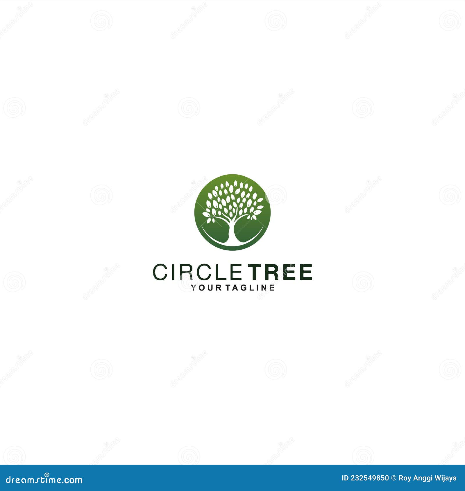 Oak Circle Tree Logo Template Design Stock Vector - Illustration of ...