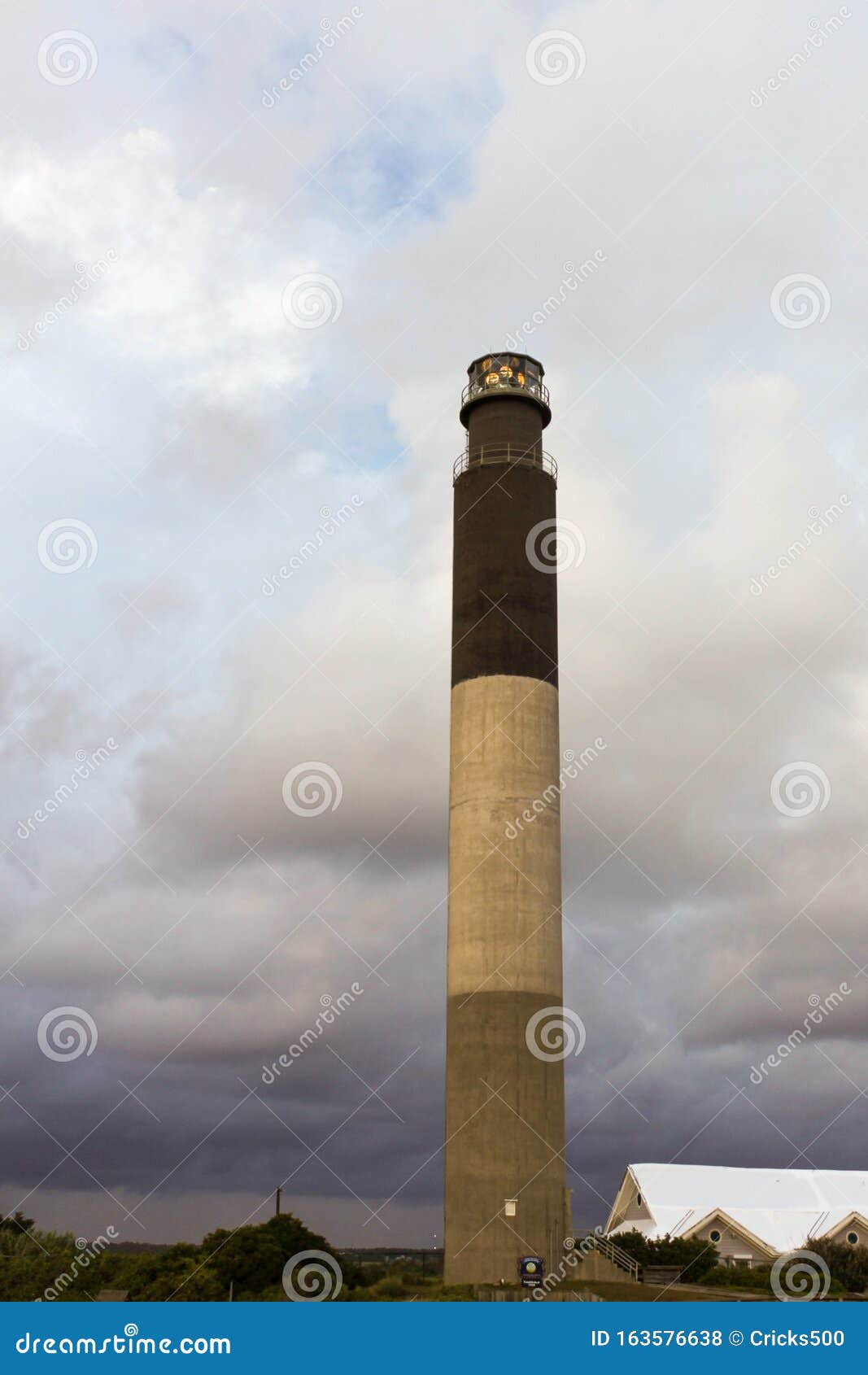 Oak Island Lighthouse stock photo. Image of rolling - 163576638