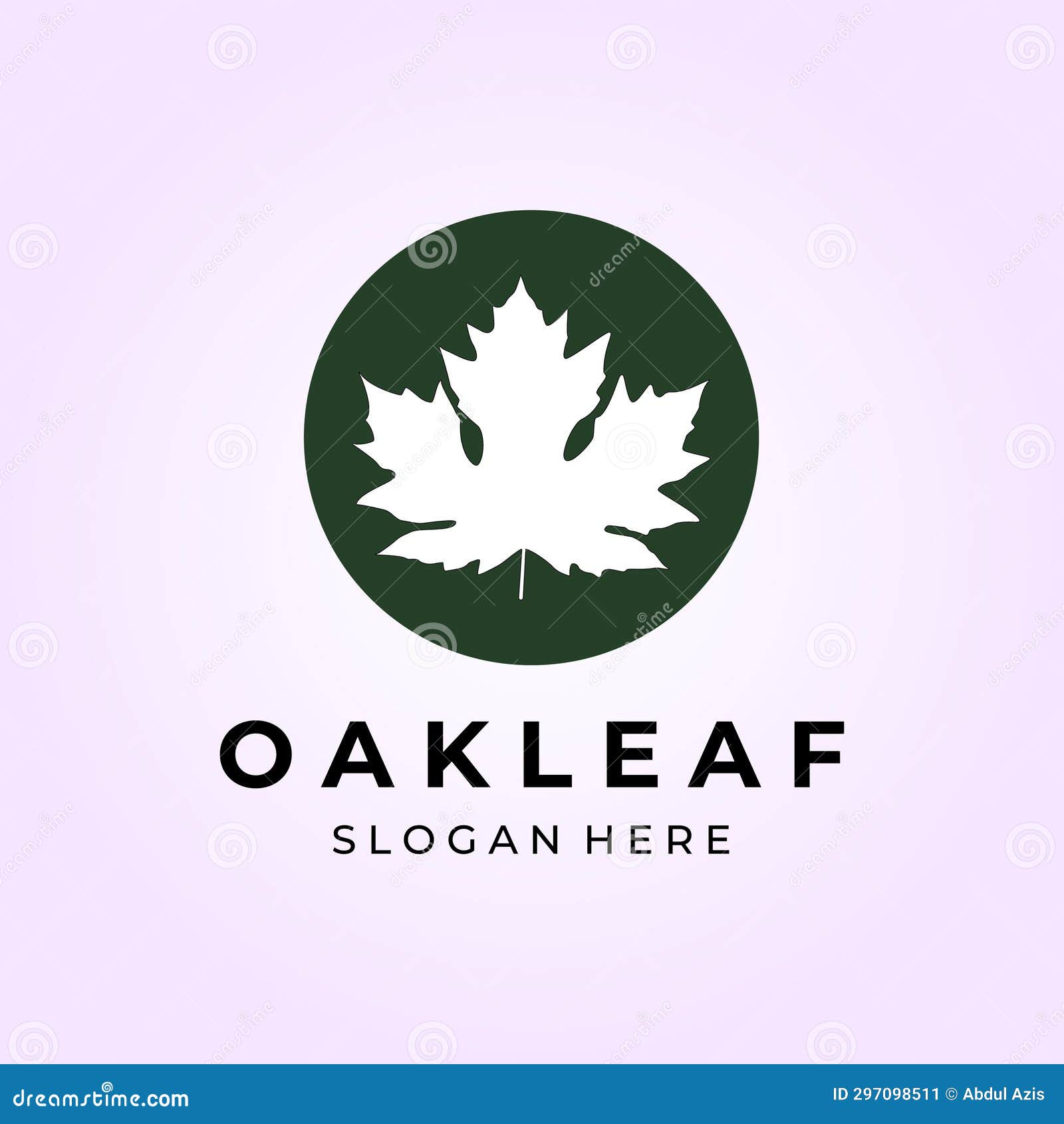 Oak Leaf Emblem Logo Vector Graphic Design Stock Illustration ...