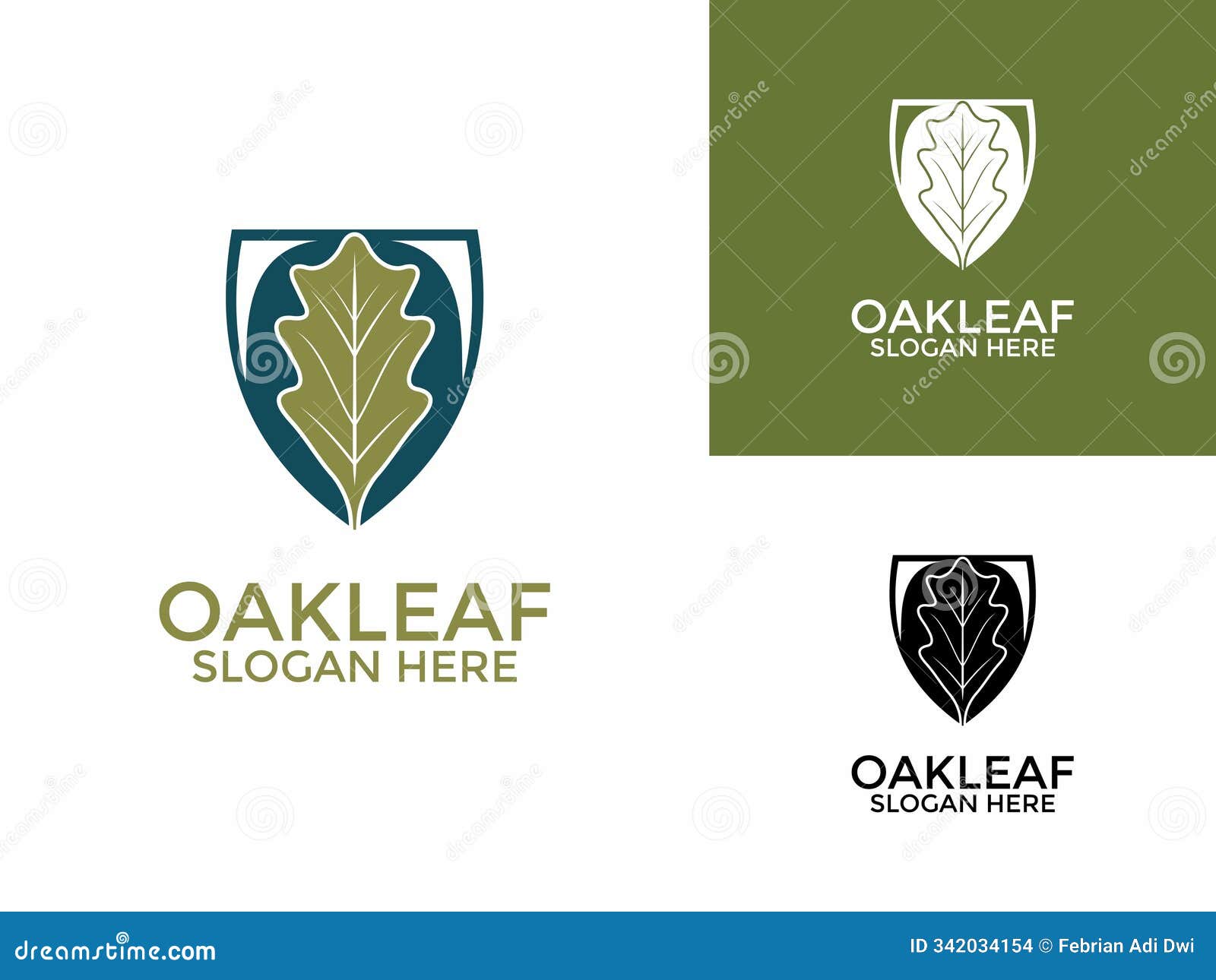 Oak Leaf Logo Design Illustration Vector Template, Green Oak Leaves ...