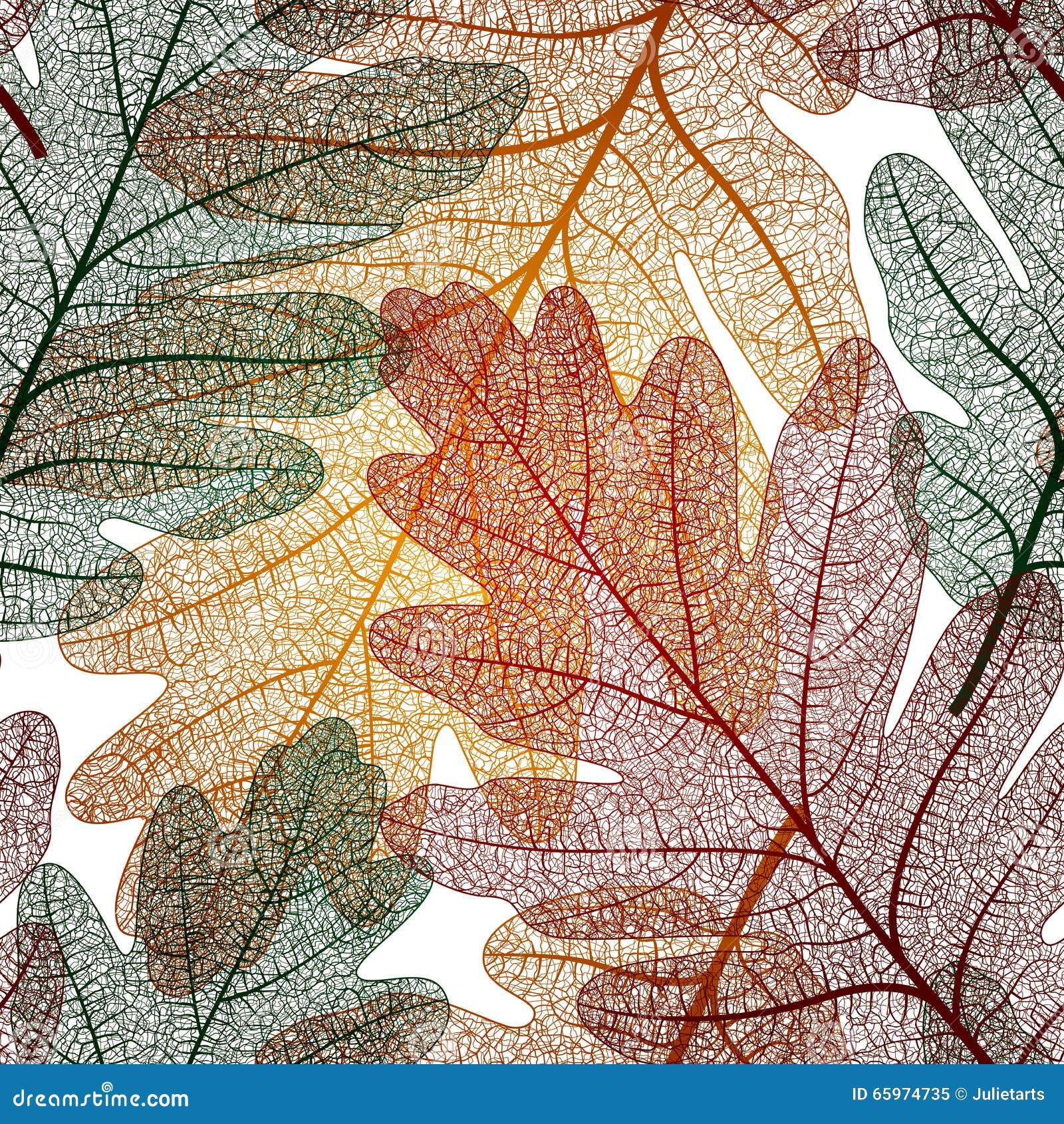 Oak Leaf Seamless Pattern, Vector EPS 10 Stock Vector - Illustration of autumn, closeup: 65974735