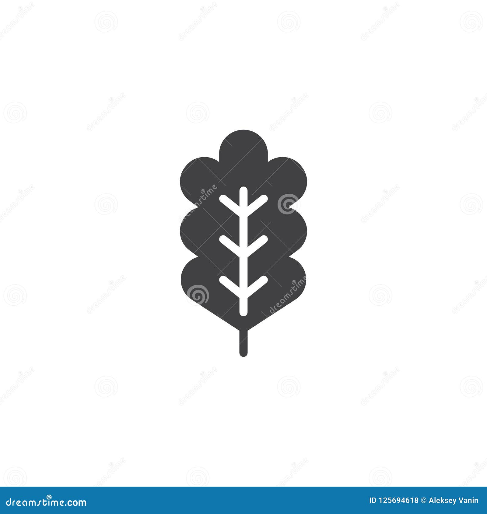 Oak leaf vector icon stock vector. Illustration of solid - 125694618