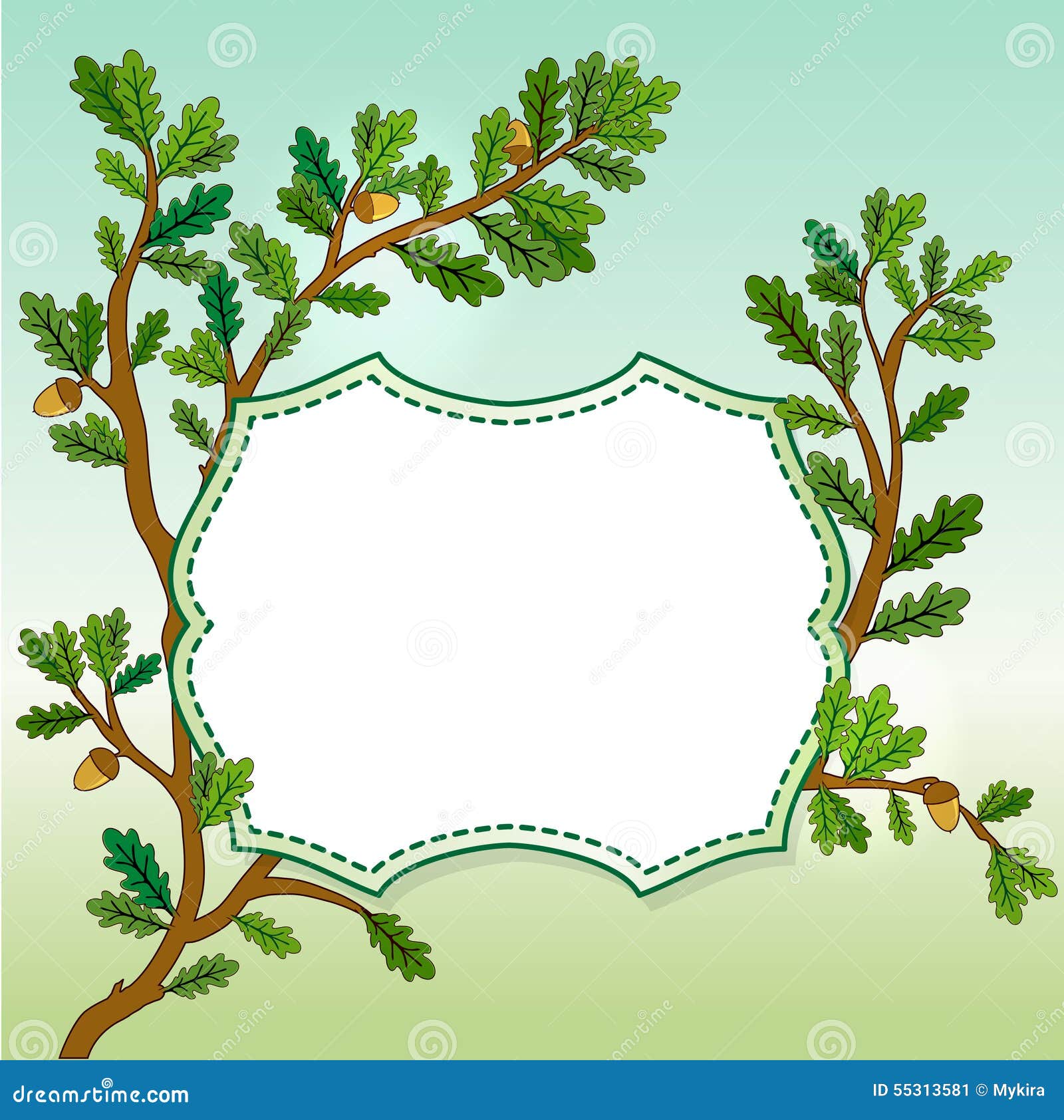 Oak leaves banner stock illustration. Illustration of bright - 55313581