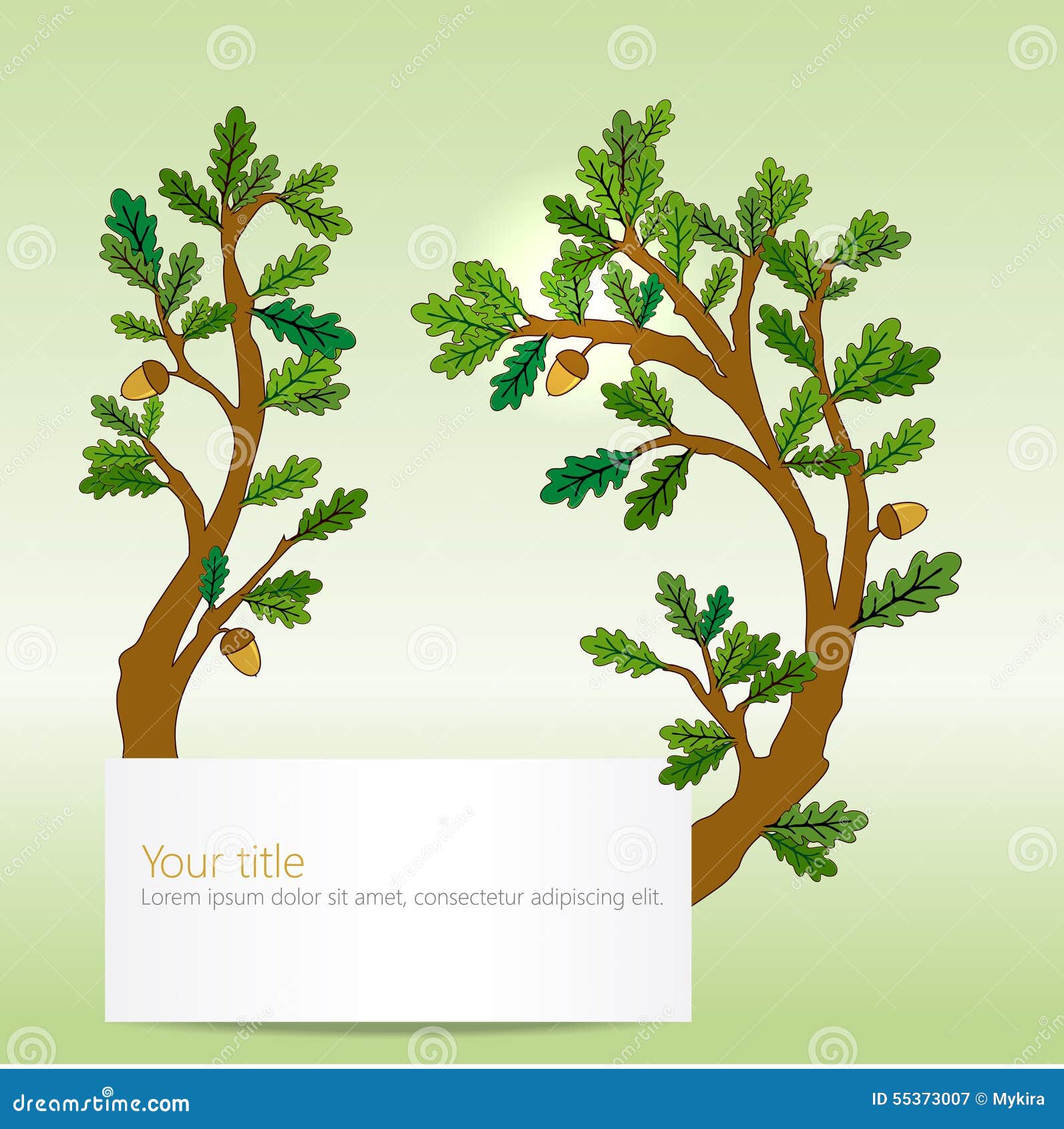 Oak leaves banner stock vector. Illustration of design - 55373007