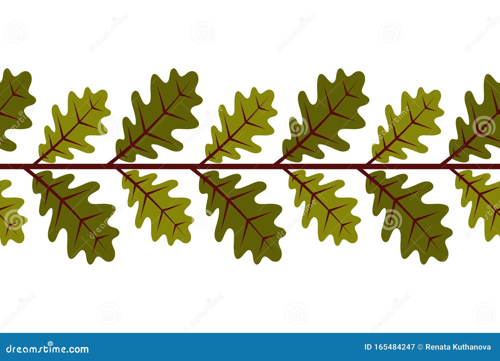 Oak leaves border stock vector. Illustration of foliage - 165484247