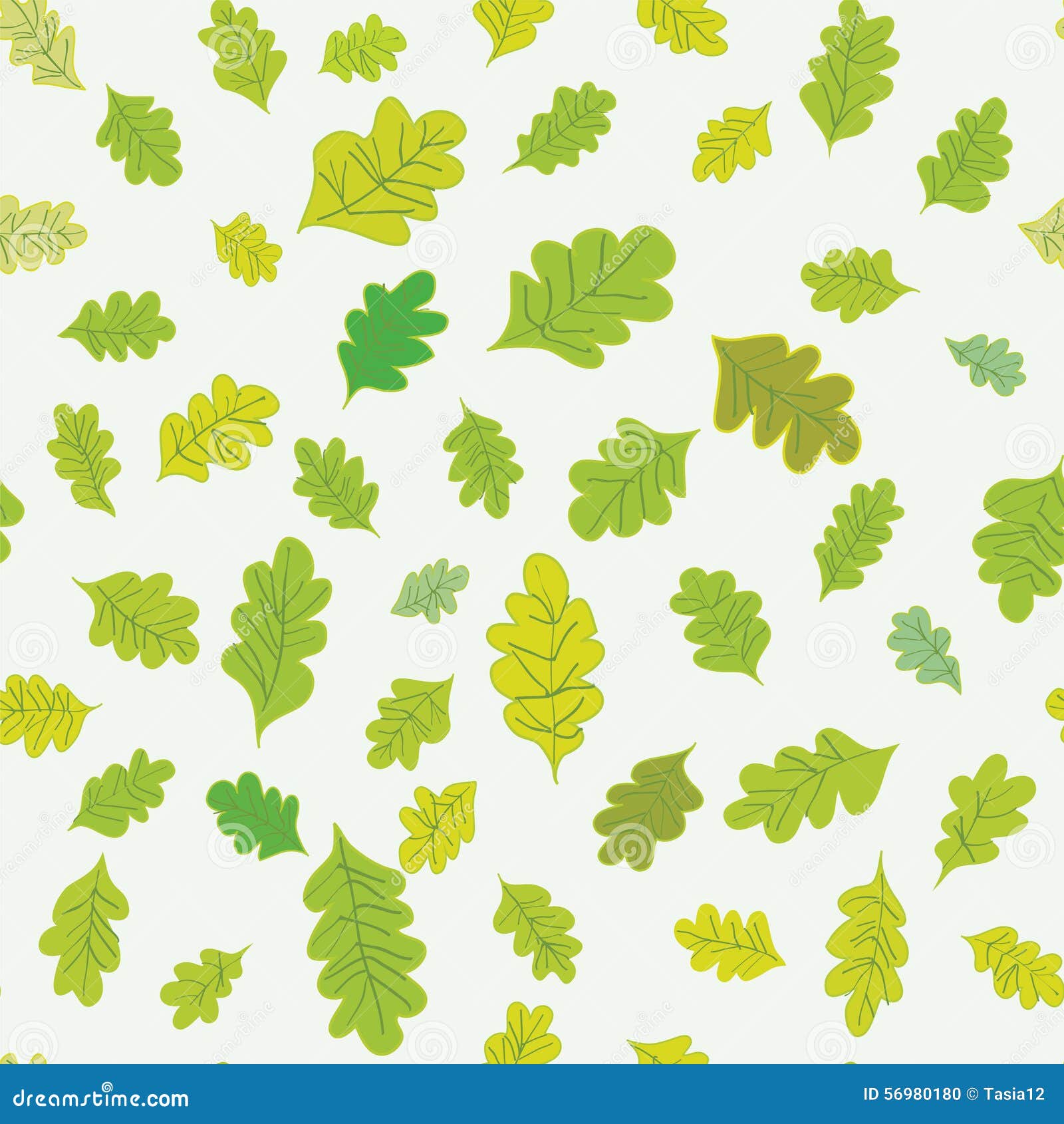 Oak Leaves Seamless Pattern Stock Vector - Illustration of leaf ...